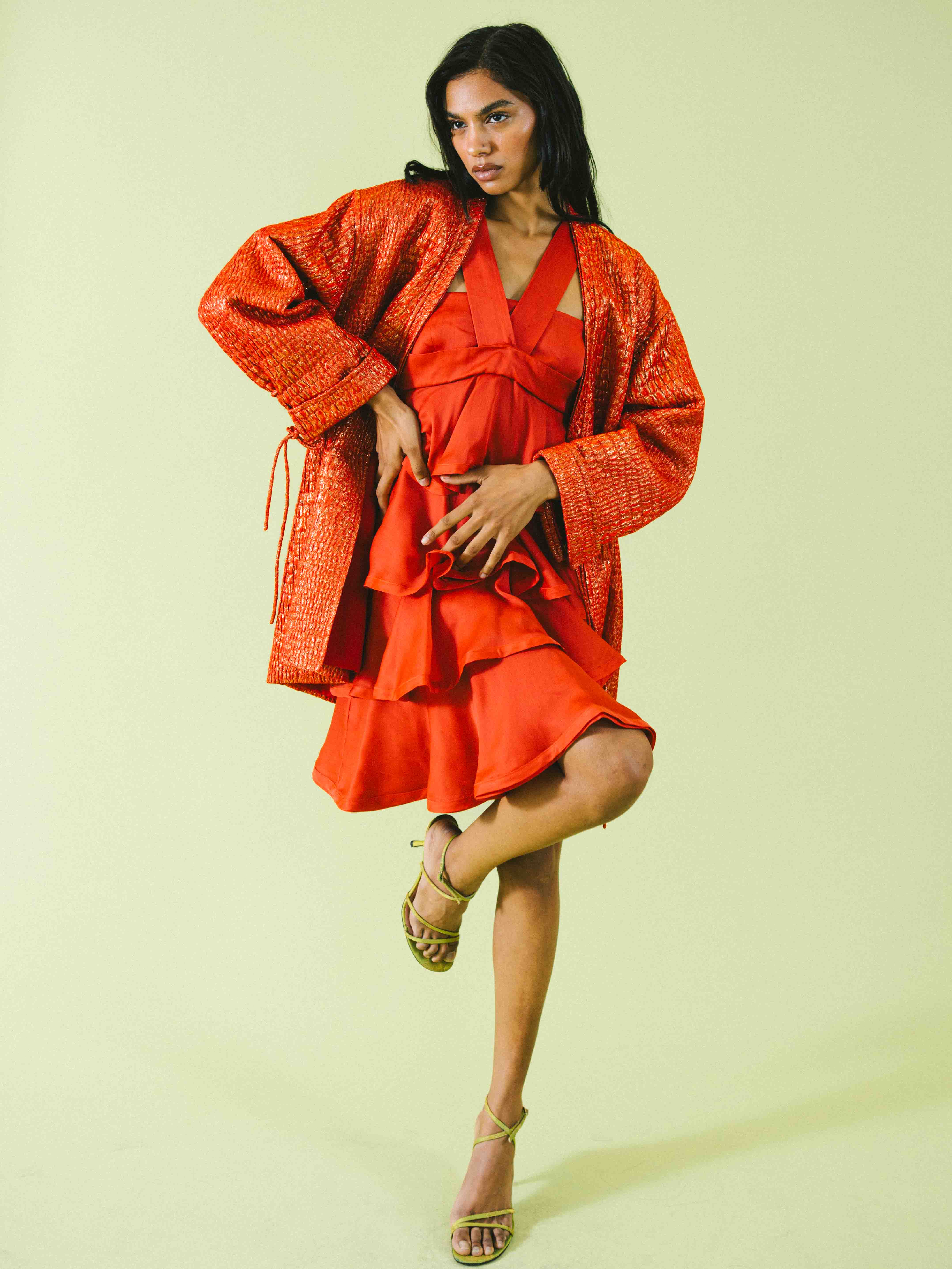 1960s Galanos Metallic Red Jacket