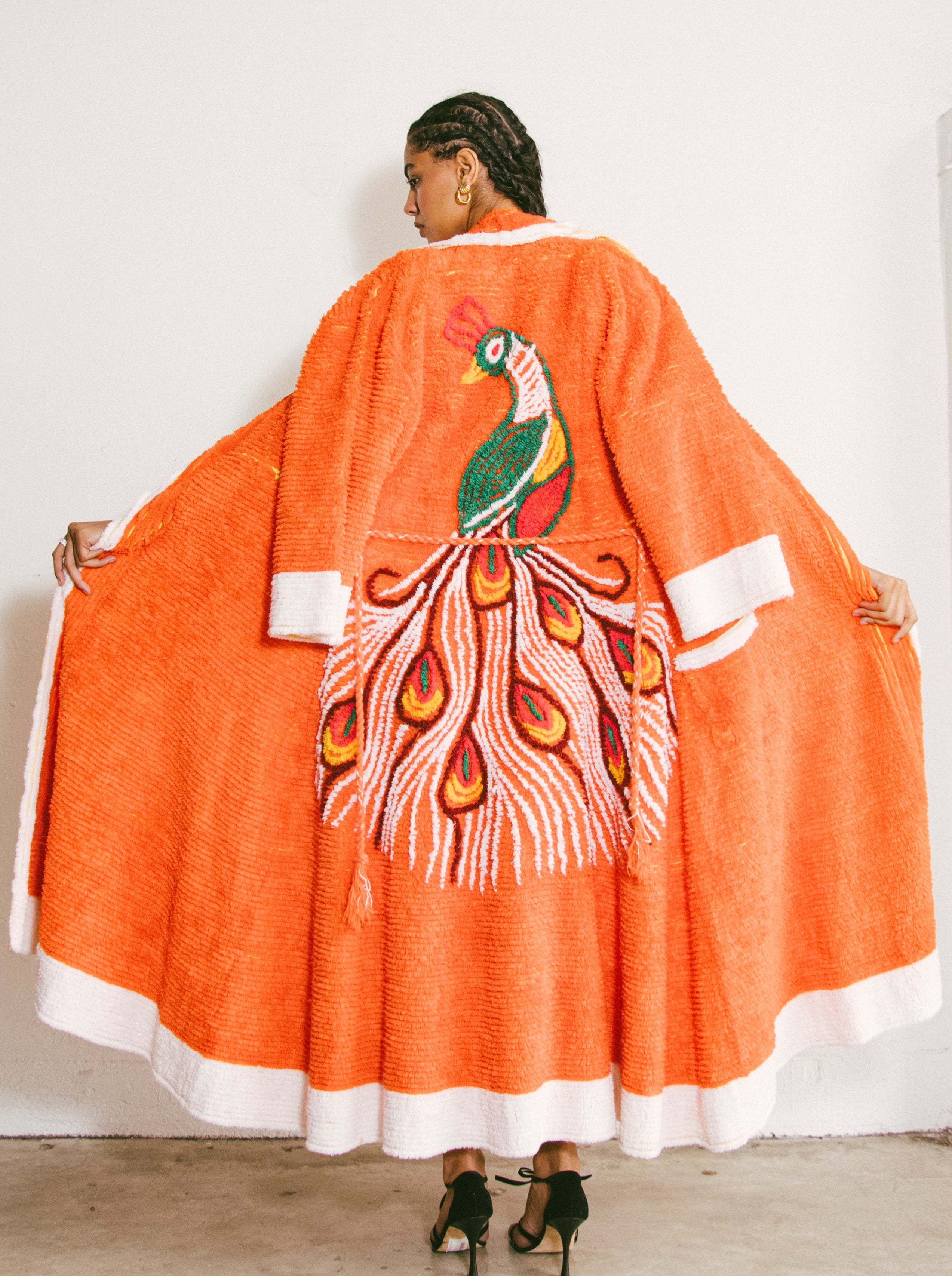 Chenille Peacock Robe