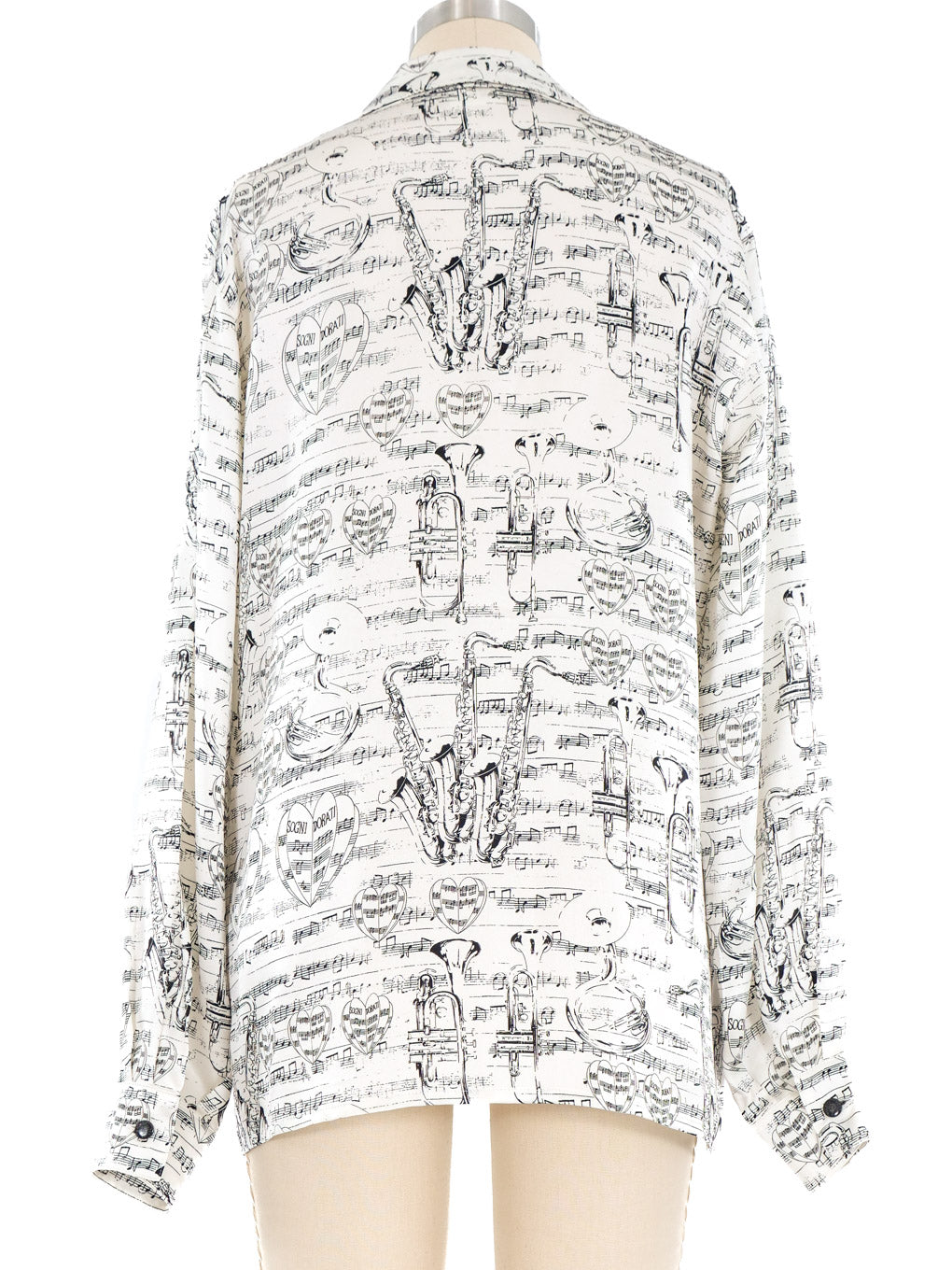 Escada Sheet Music Printed Silk Blouse