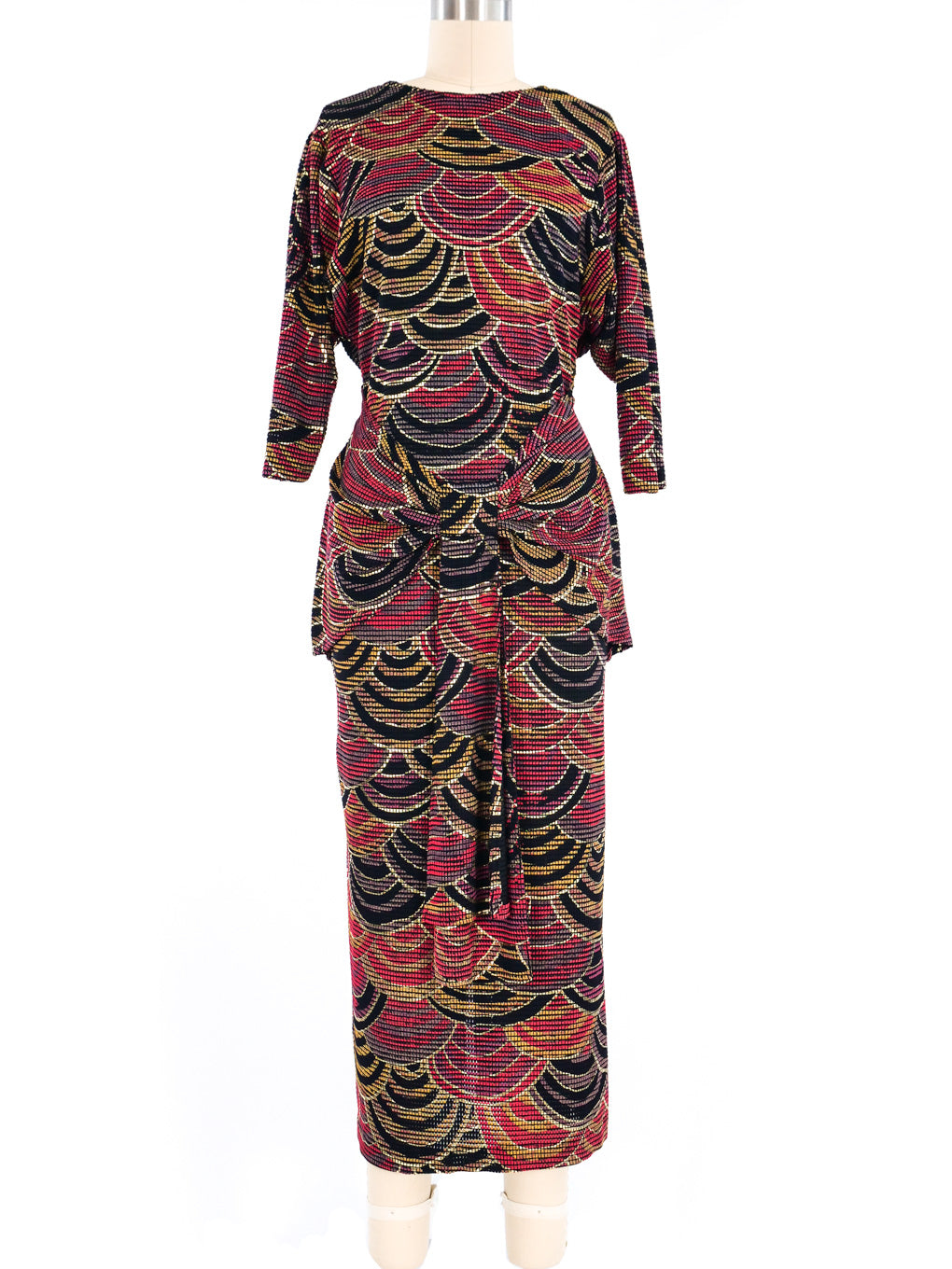 Metallic Printed Mosaic Midi Dress Metallic Printed Mosaic Midi Dress