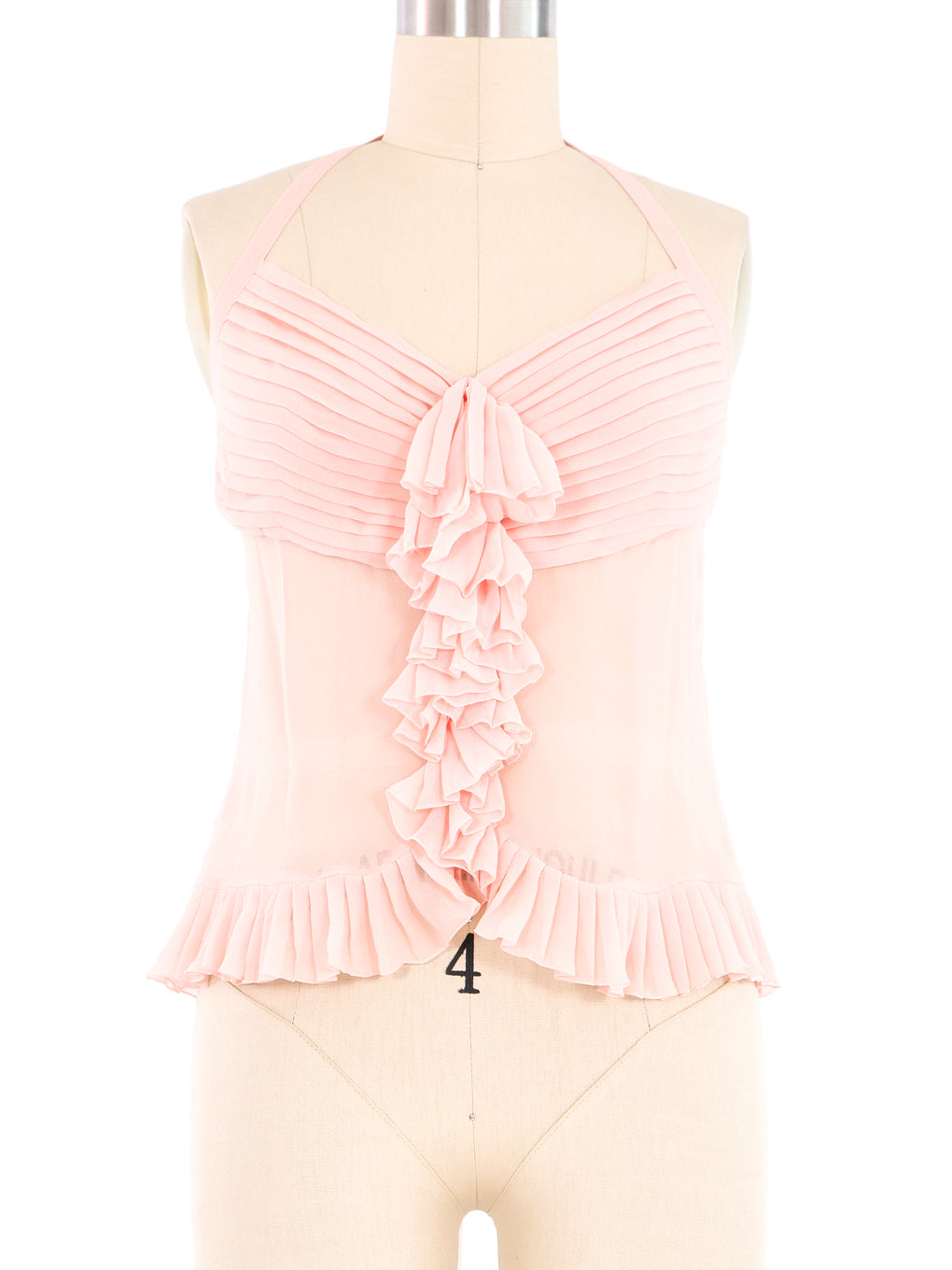 Chanel Silk Ruffle Halter Top