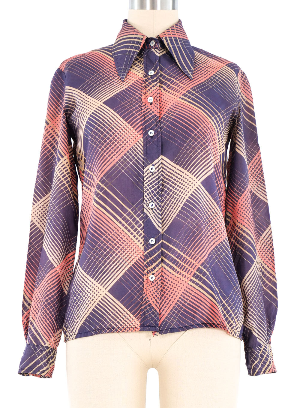 Cacharel Pastel Abstract Grid Shirt
