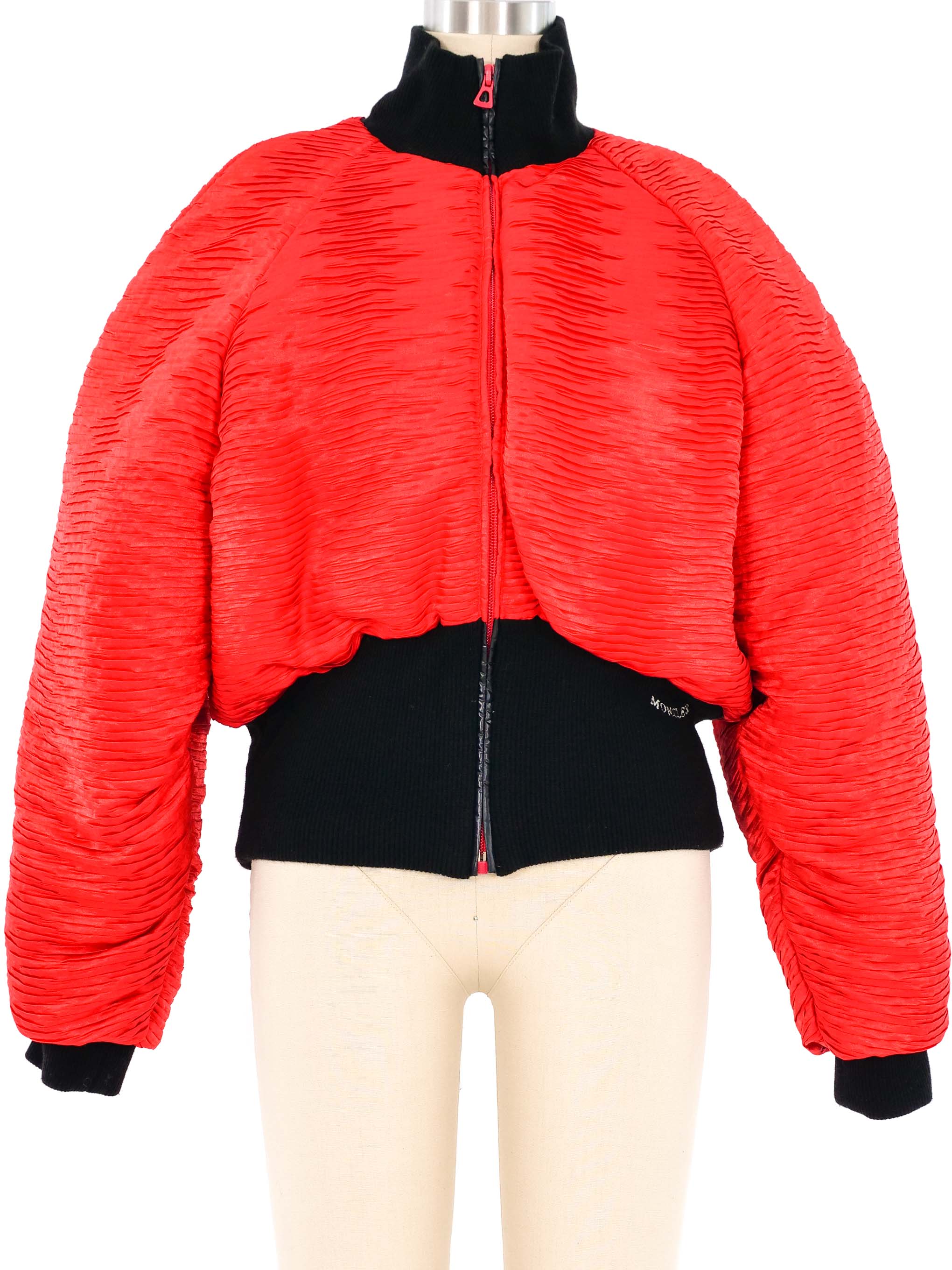 1980s Moncler Pleated Bomber Puffer Coat