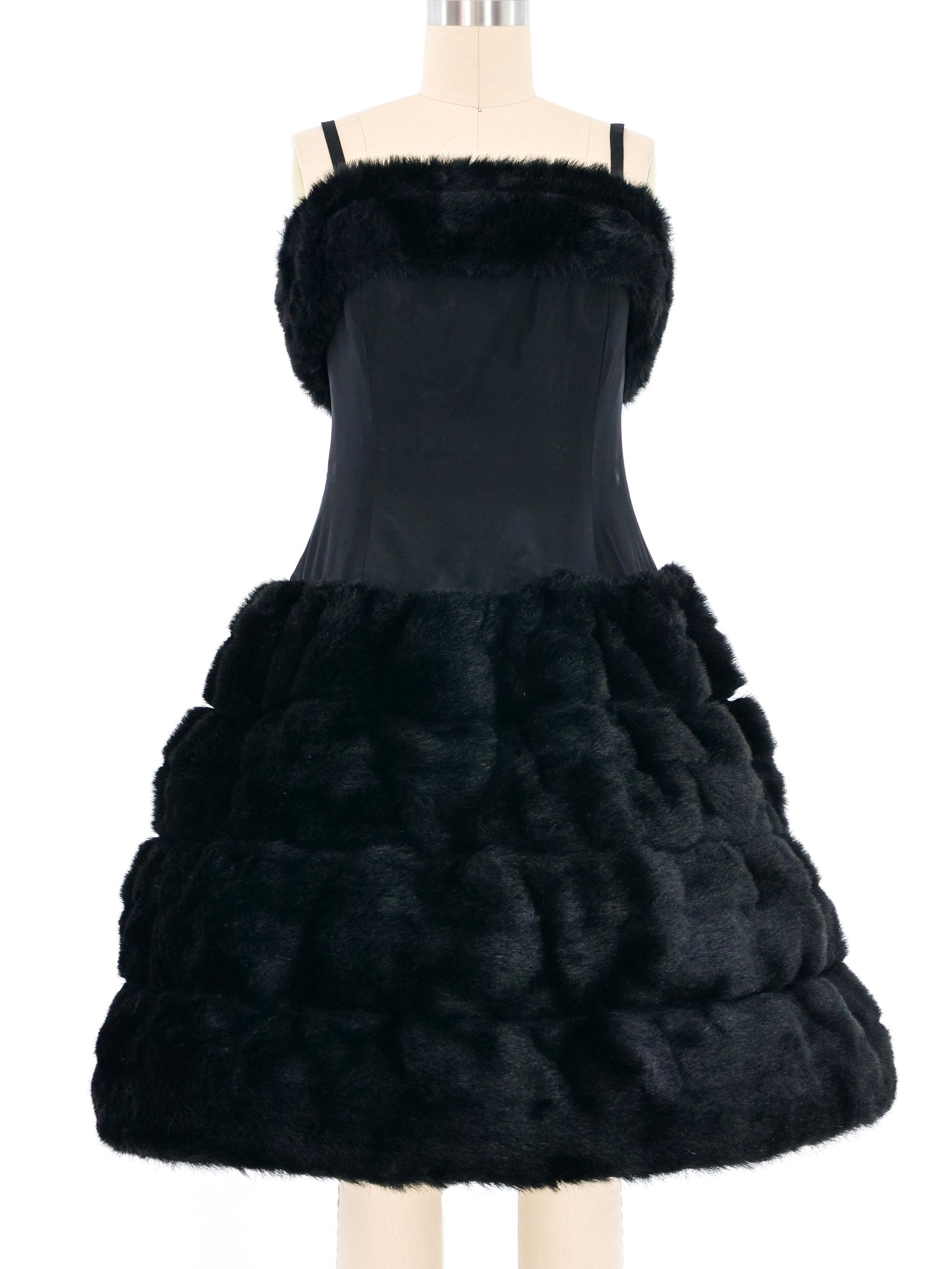 Faux Fur Accented Hoop Dress