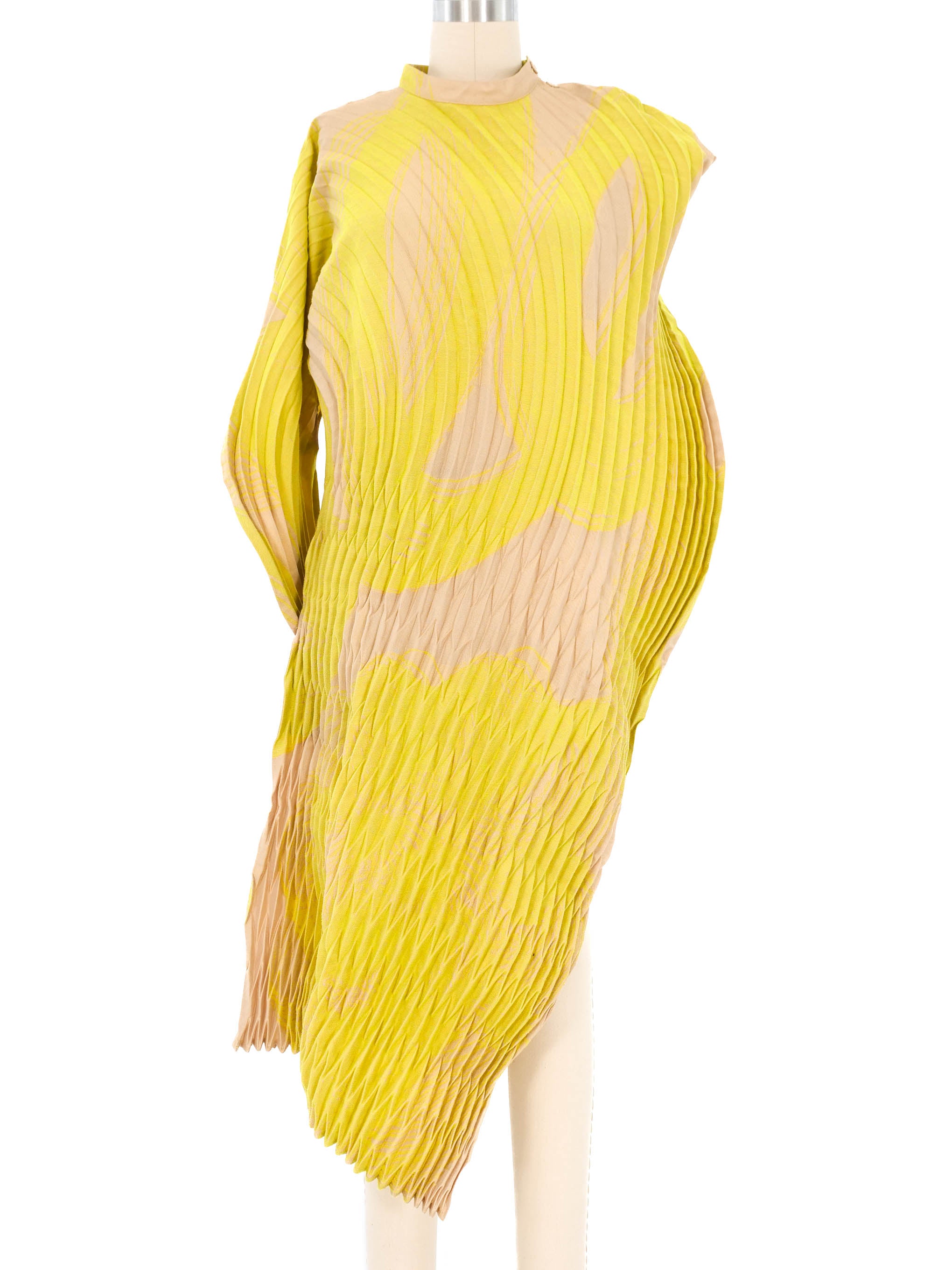 Issey Miyake Pleated Asymmetrical Dress