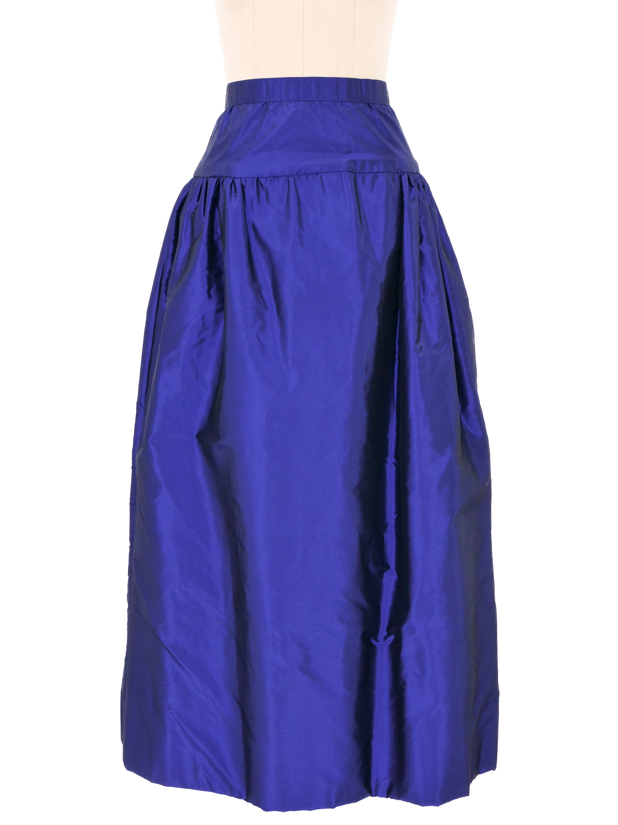 Adolfo Metallic Blue Taffeta Ball Skirt