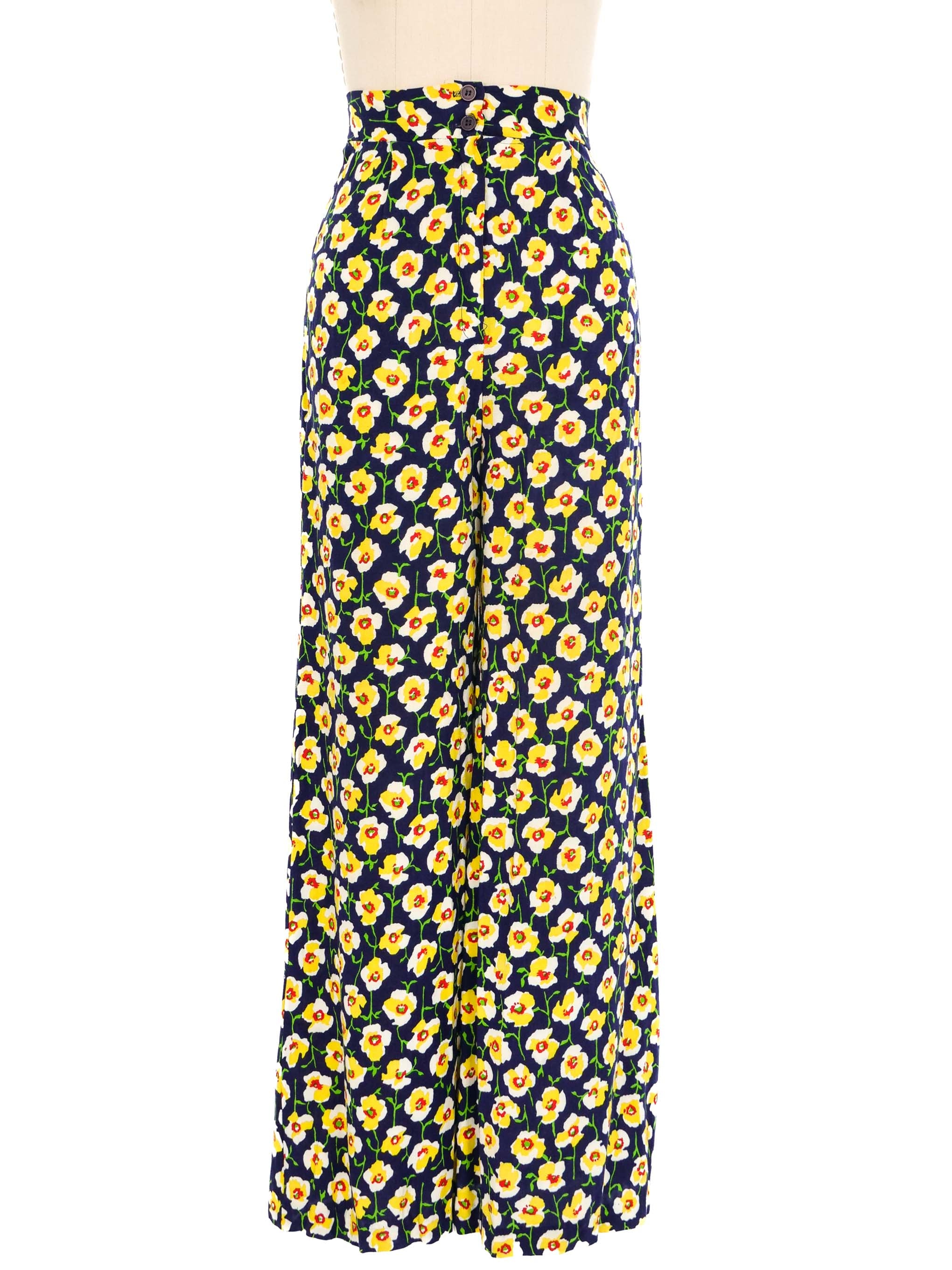 1970s Wendy Watts Floral Halter Ensemble