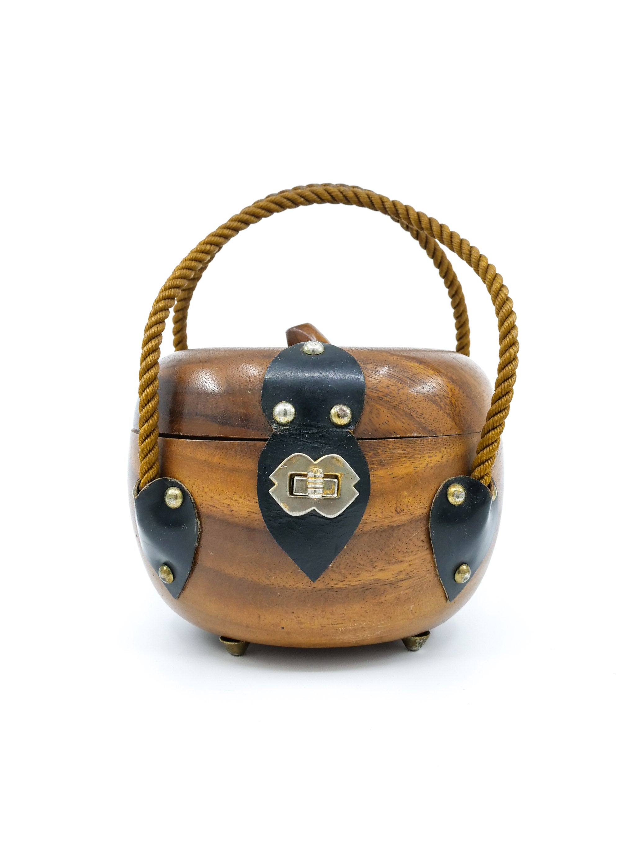 1960s Wooden Apple Bag
