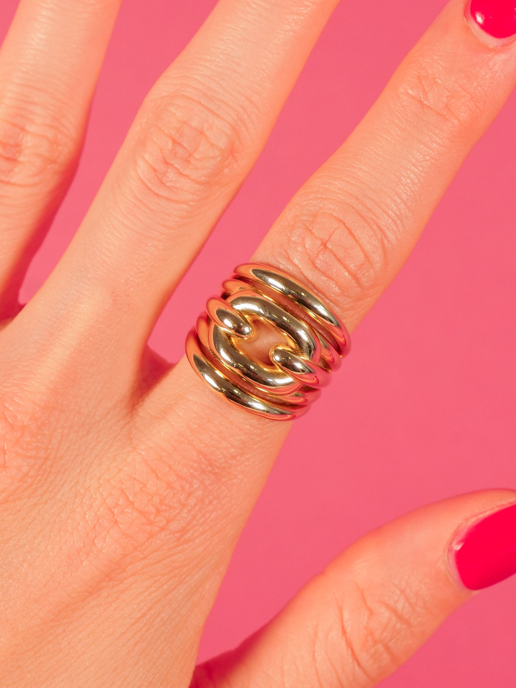 14k Gold Mariner Style Cut Out Band Ring