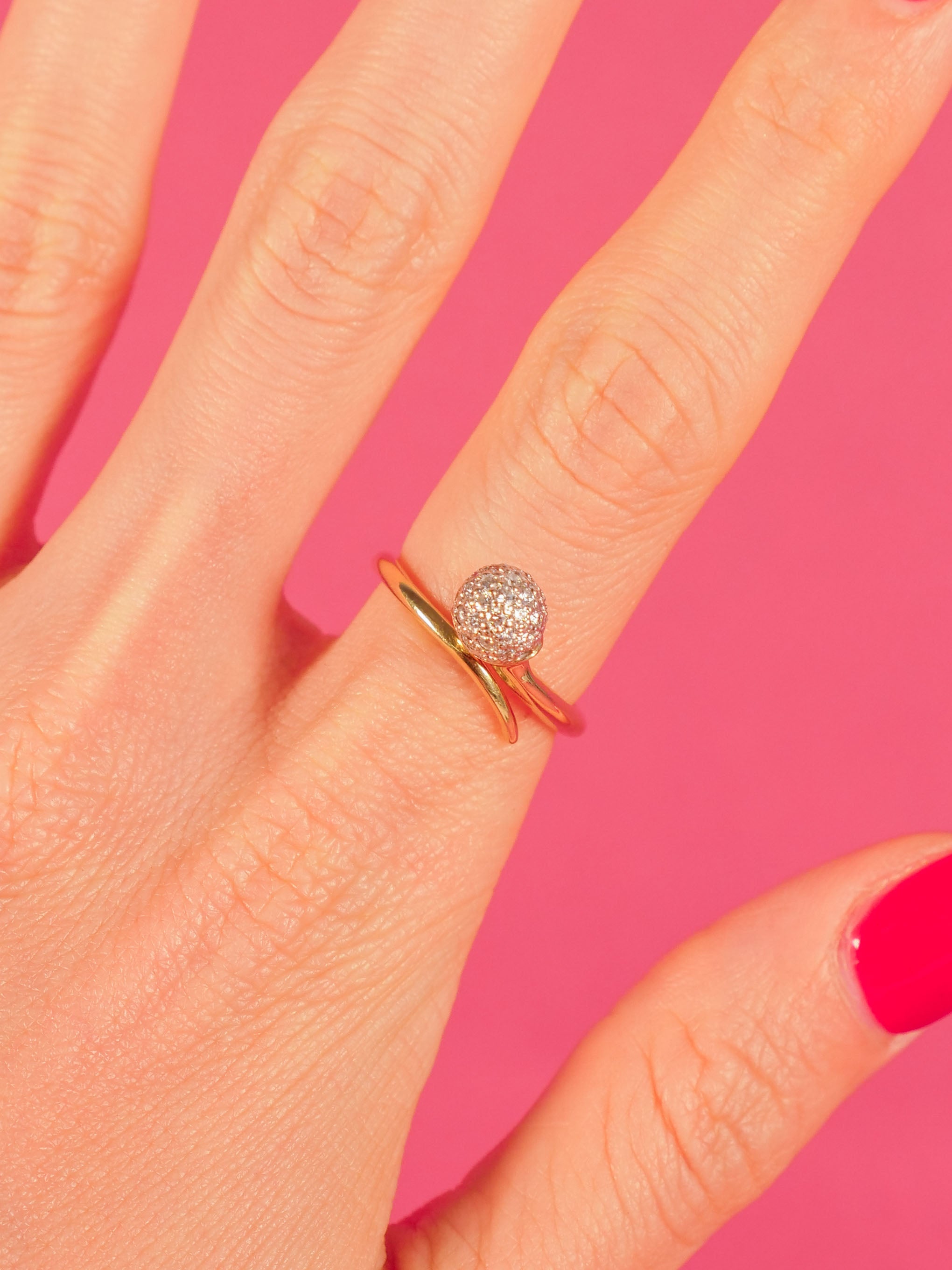 18k Wrap Around Gold Bulb Ring