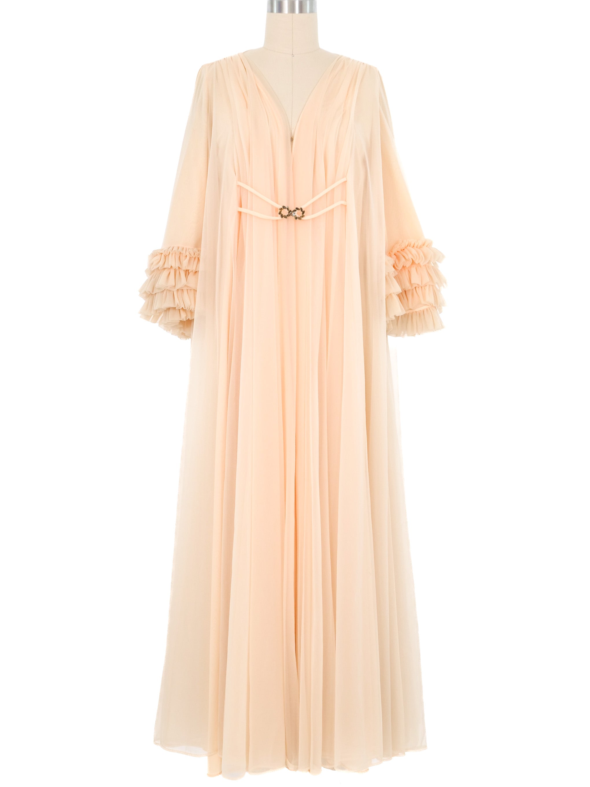 Ruffle Sleeve Sheer Peignoir