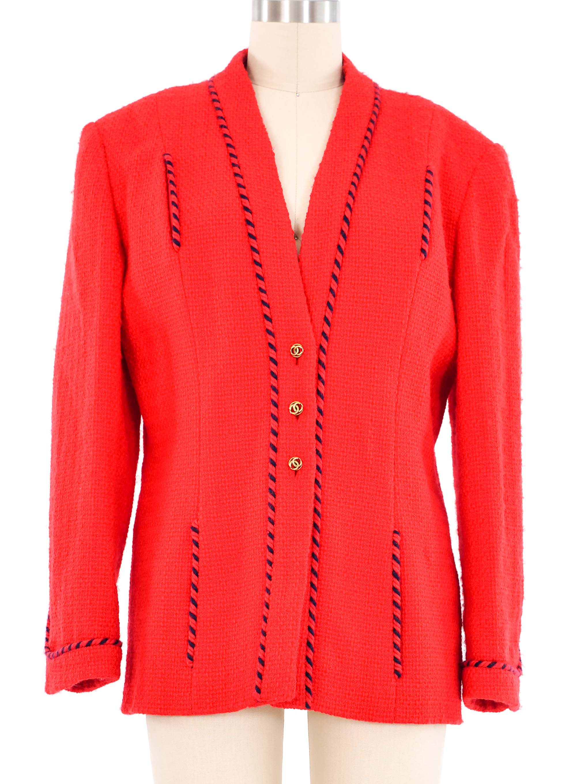 Chanel Red Tweed Jacket