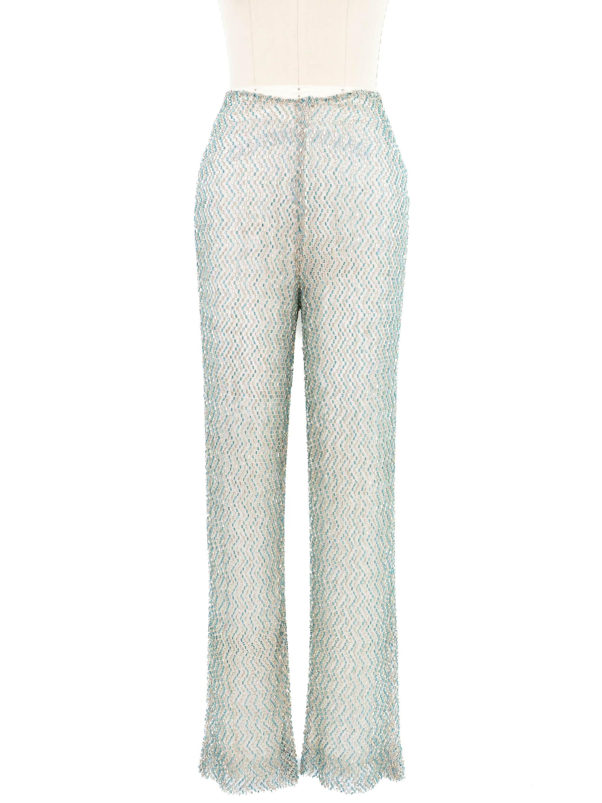 Richard Tyler Bead Embellished Flare Leg Disco Pant