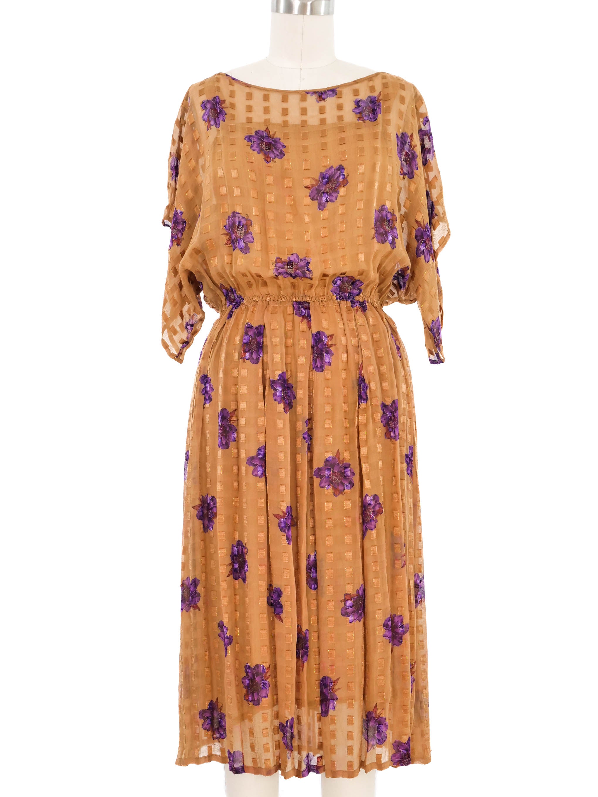 Soo Yung Lee Floral Printed Chiffon Midi Dress