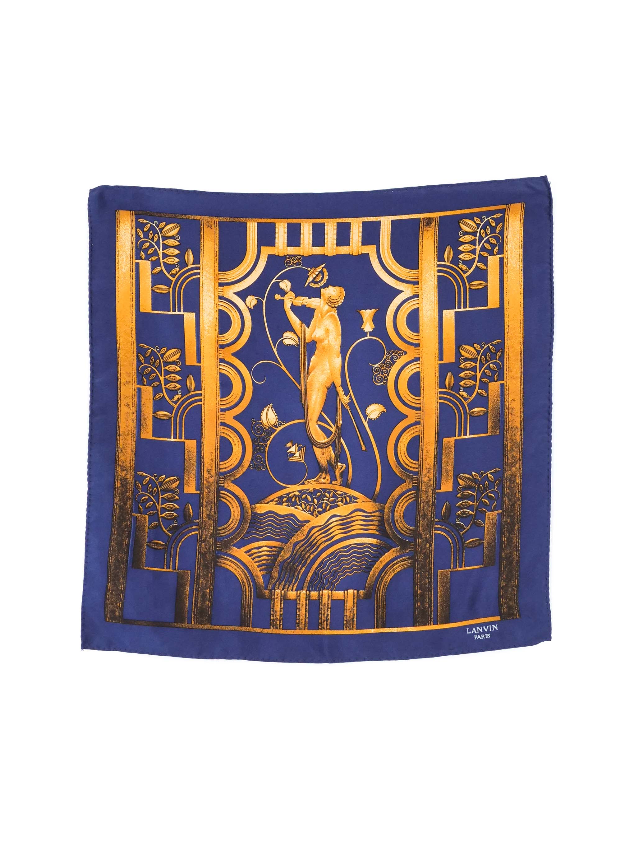 Lanvin Art Deco Silk Pocket Square