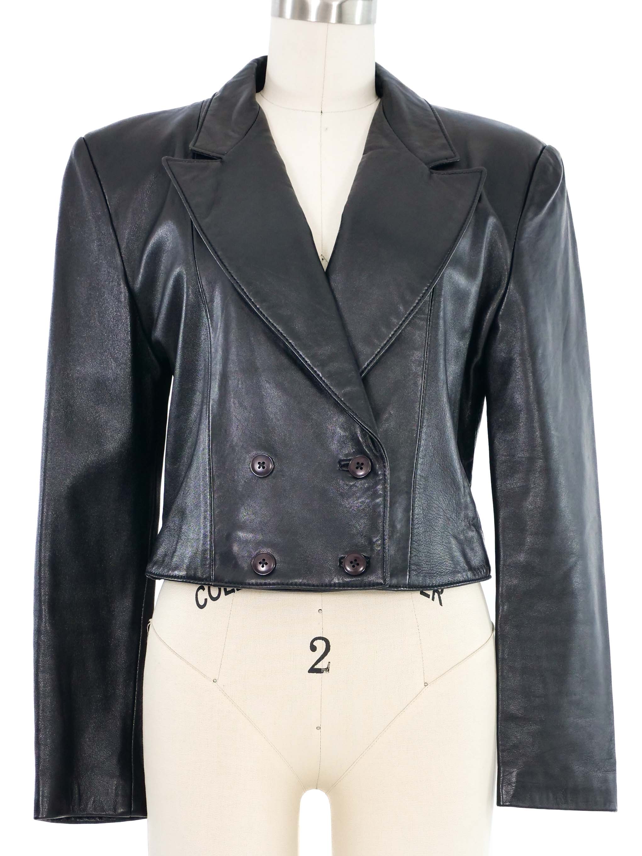 North Beach Leather Double Breasted Crop Jacket