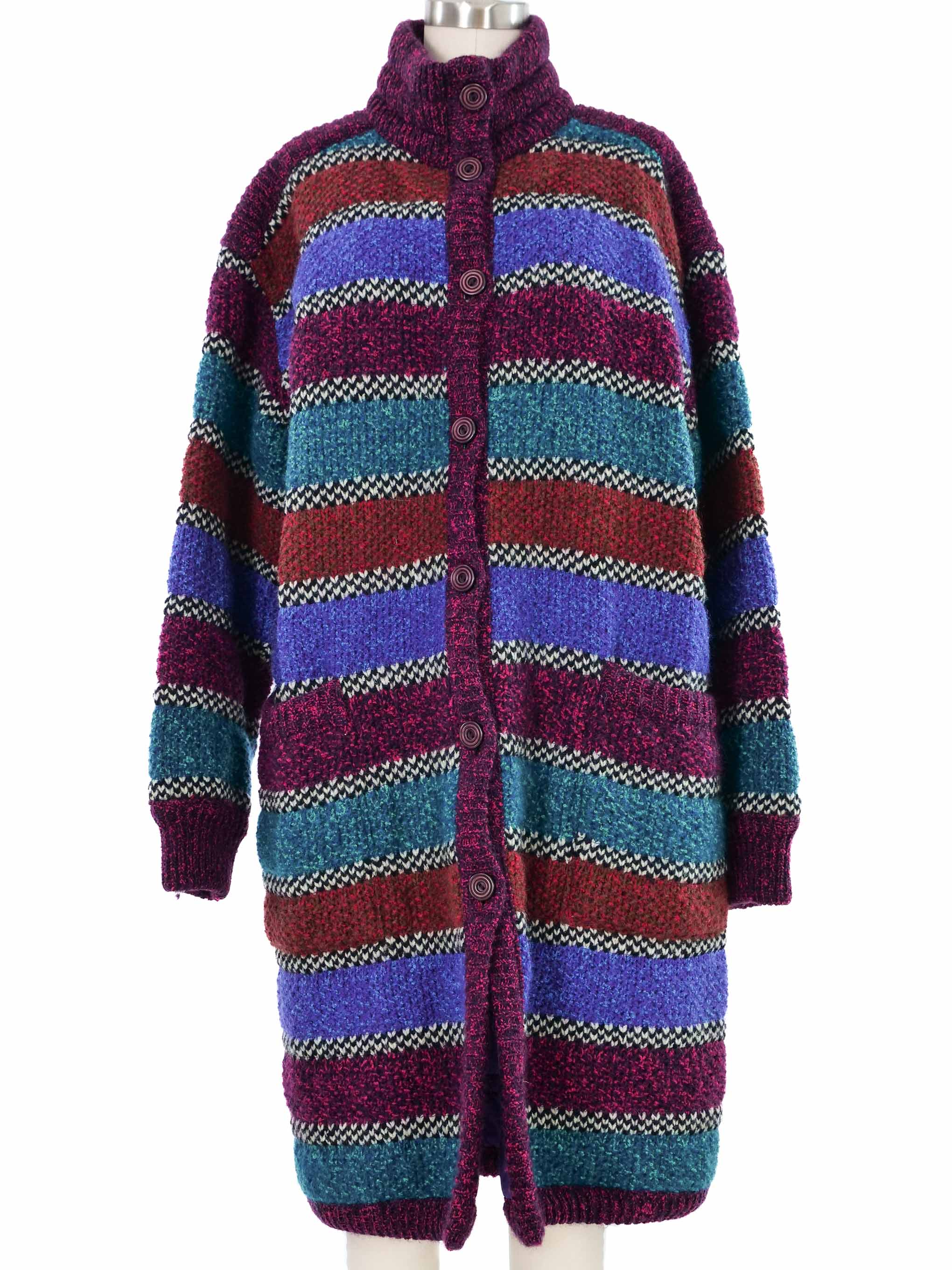 1980s Missoni Striped Knit Coat