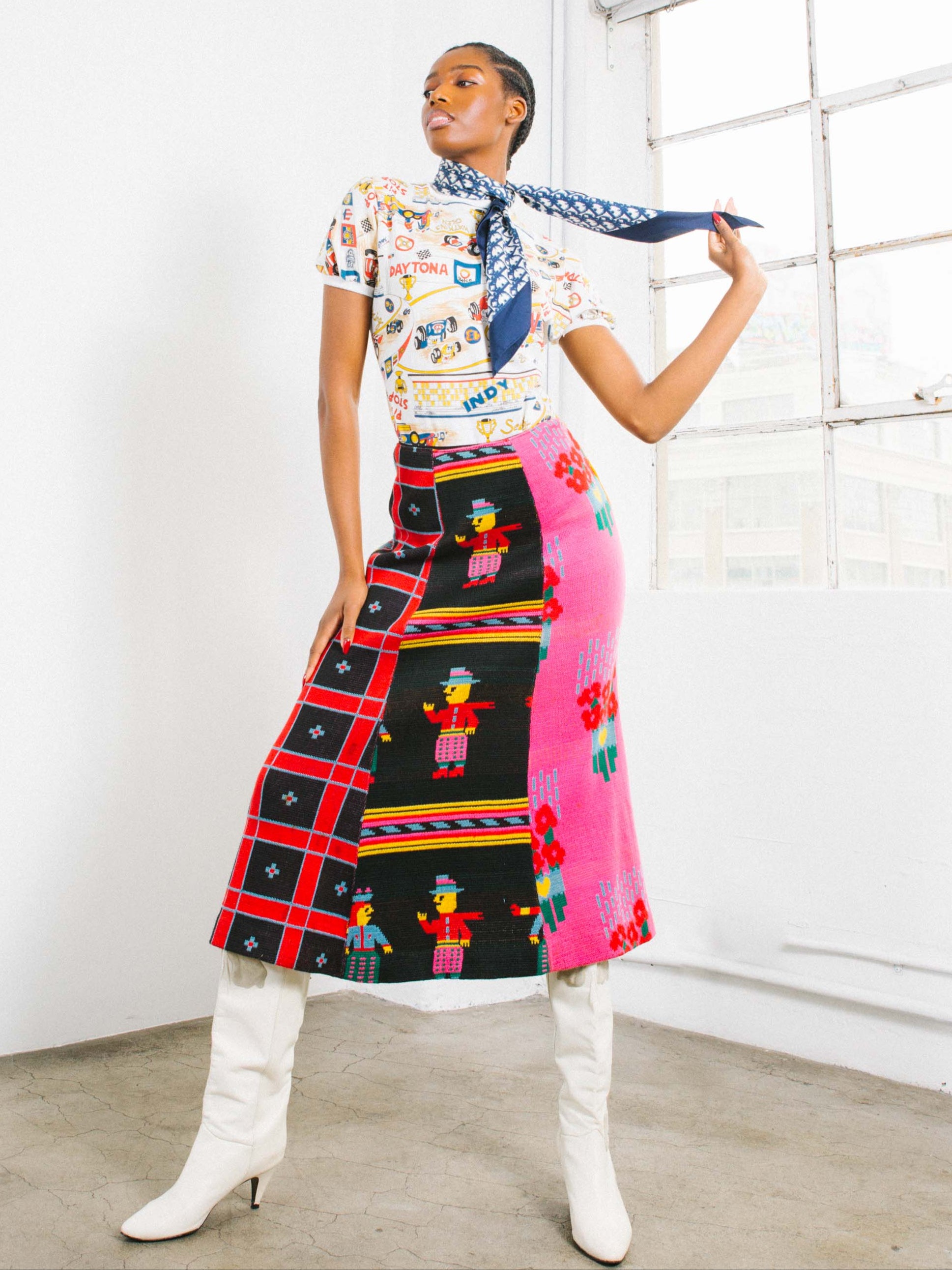 Alley Cat Betsey Johnson Graphic Knit Skirt