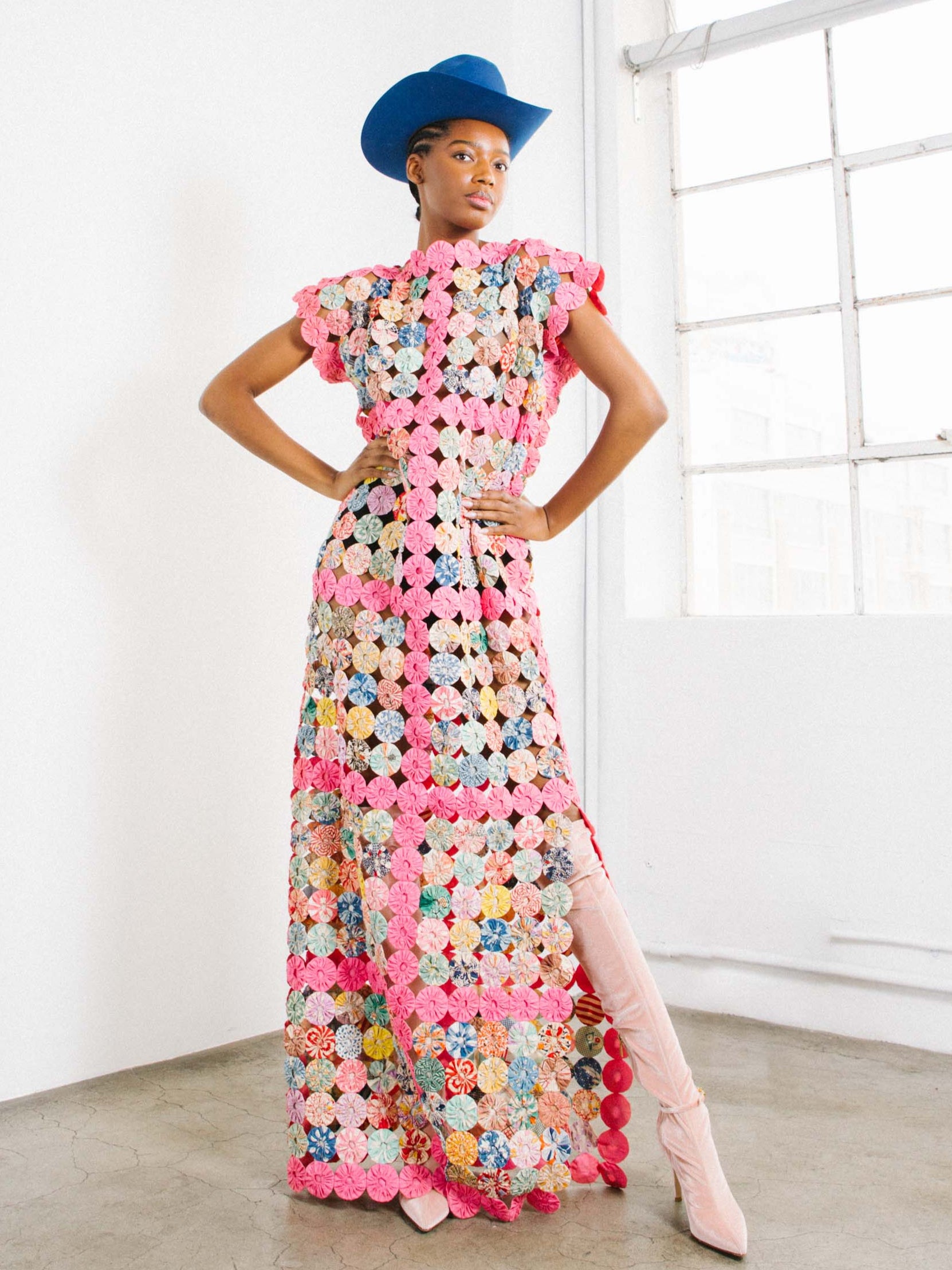 Upcycled Yo-Yo Quilt Dress