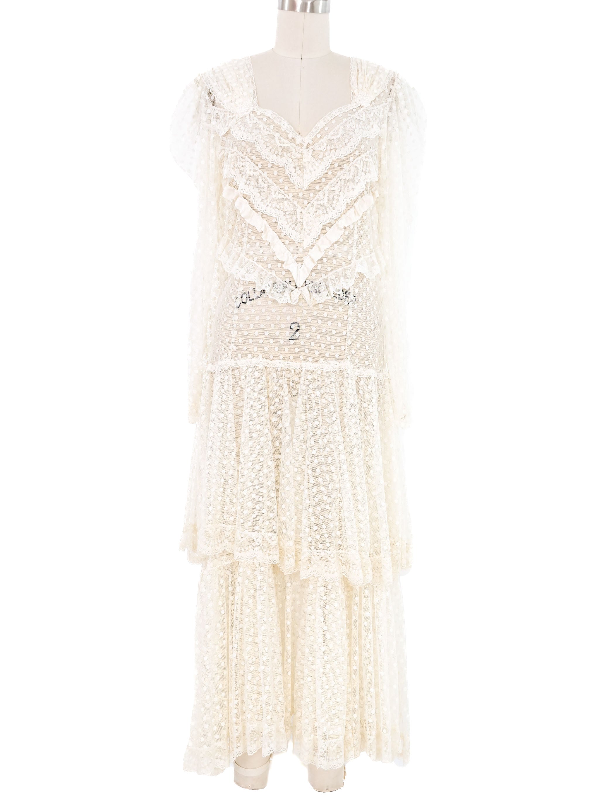 Swiss Dot Net Ruffle Dress