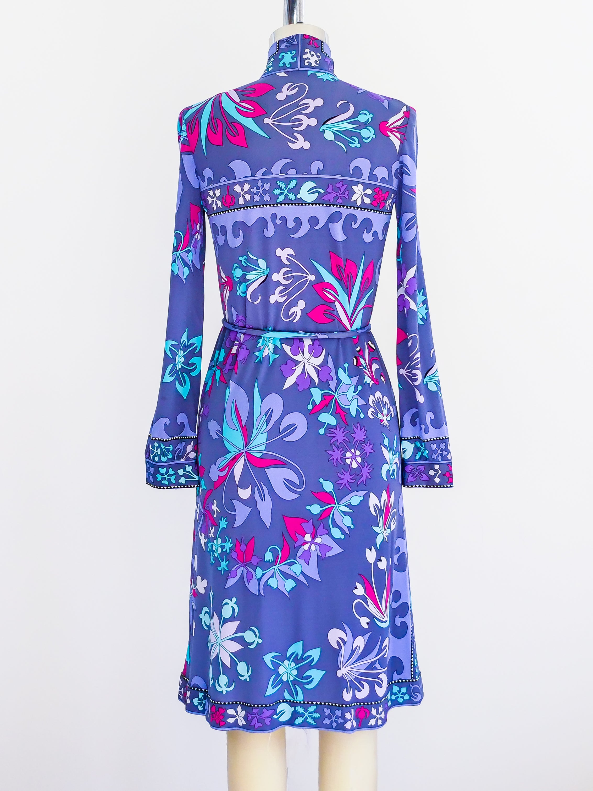 Bessi Printed Silk Jersey Belted Dress