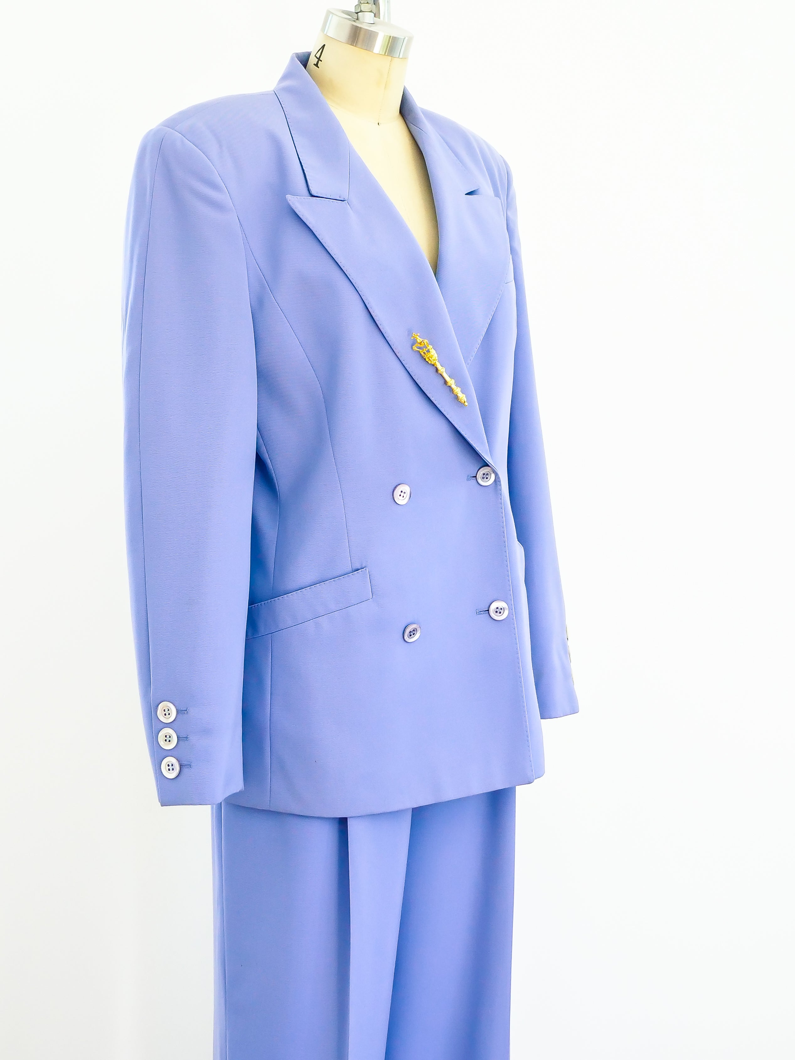 Periwinkle Double Breasted Pant Suit