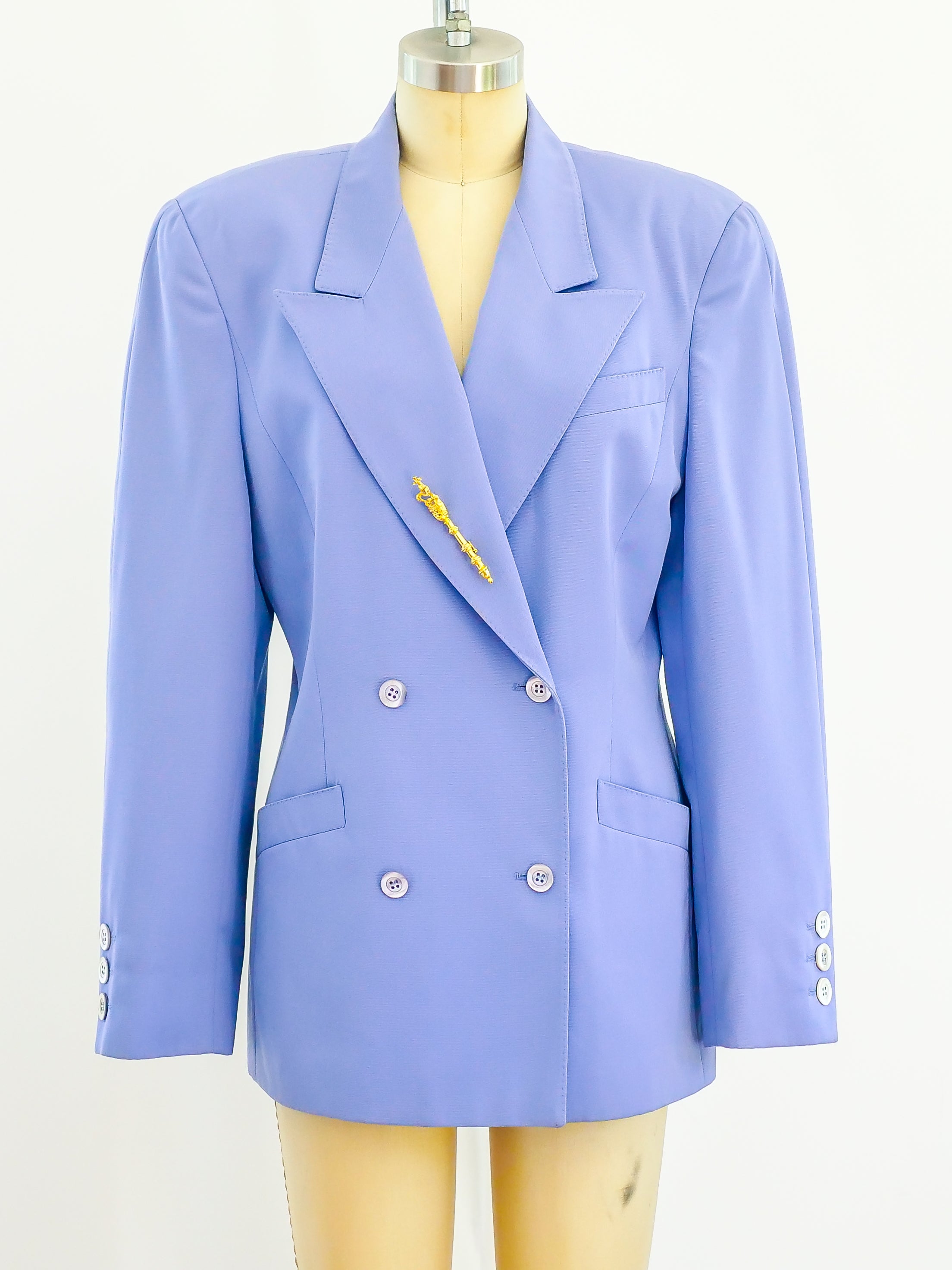 Periwinkle Double Breasted Pant Suit