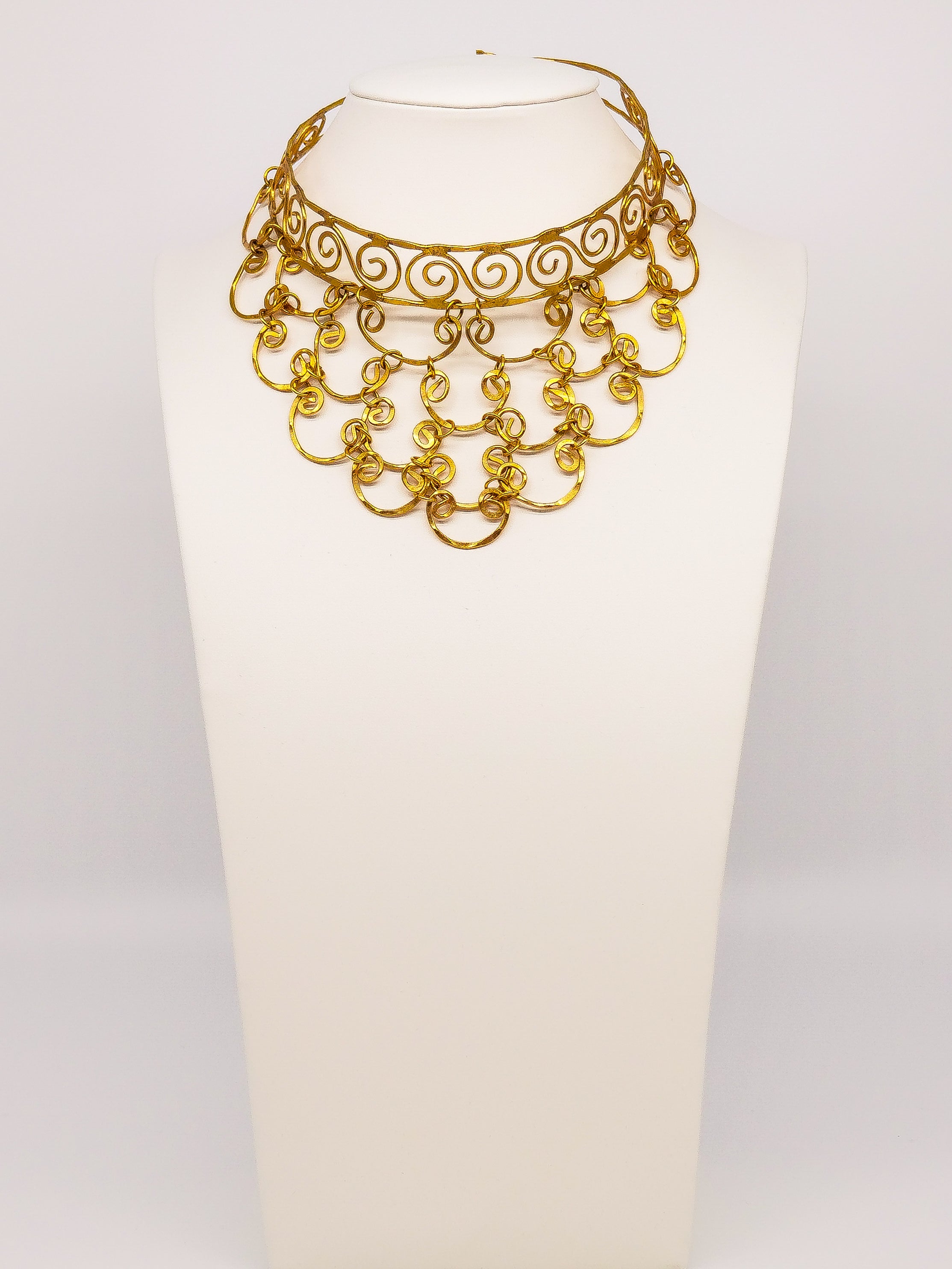 Scrolled Wire Bib Necklace