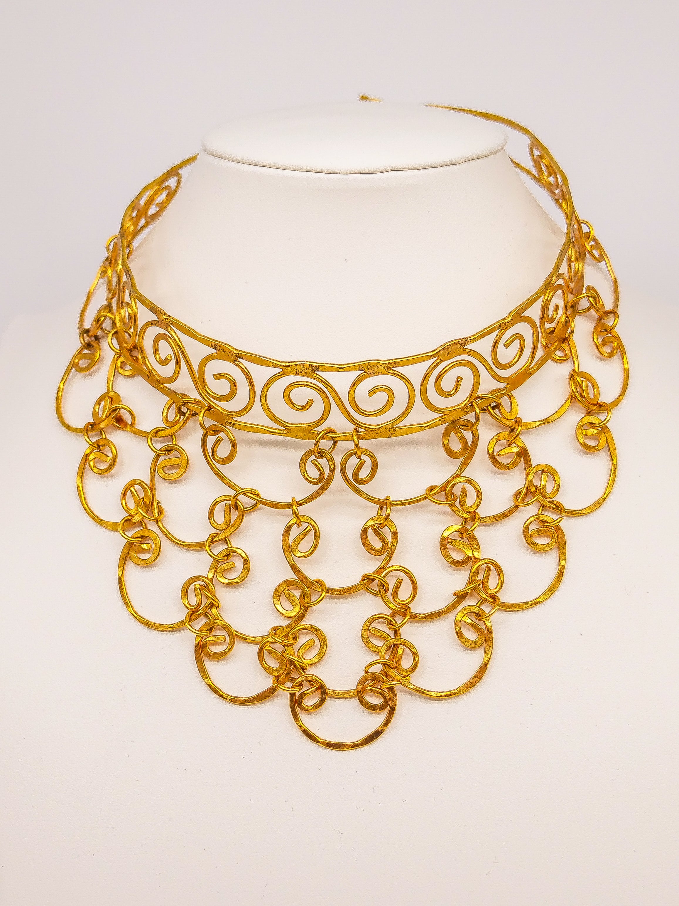 Scrolled Wire Bib Necklace