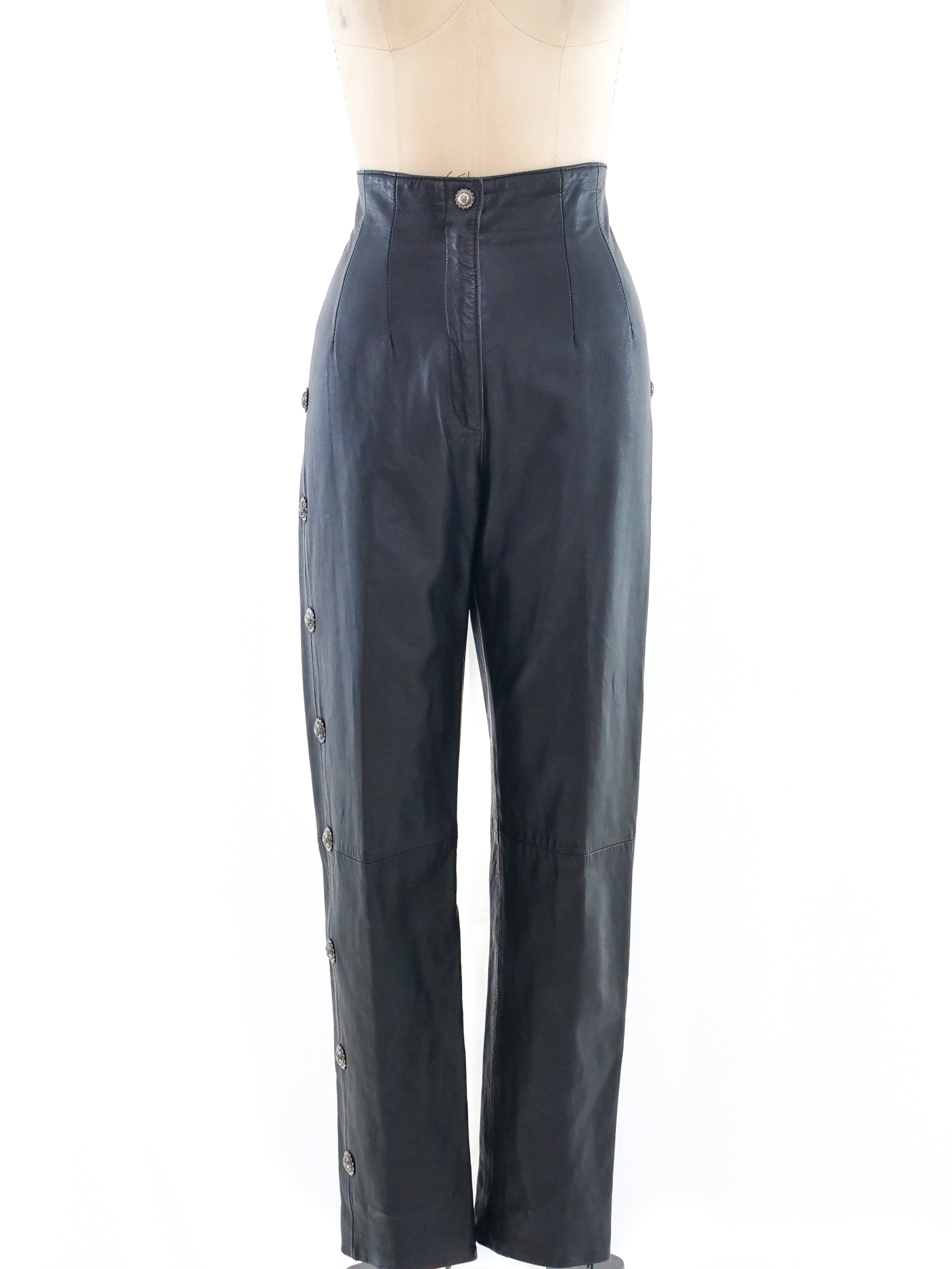 North Beach Leather Concho Embellished Pants