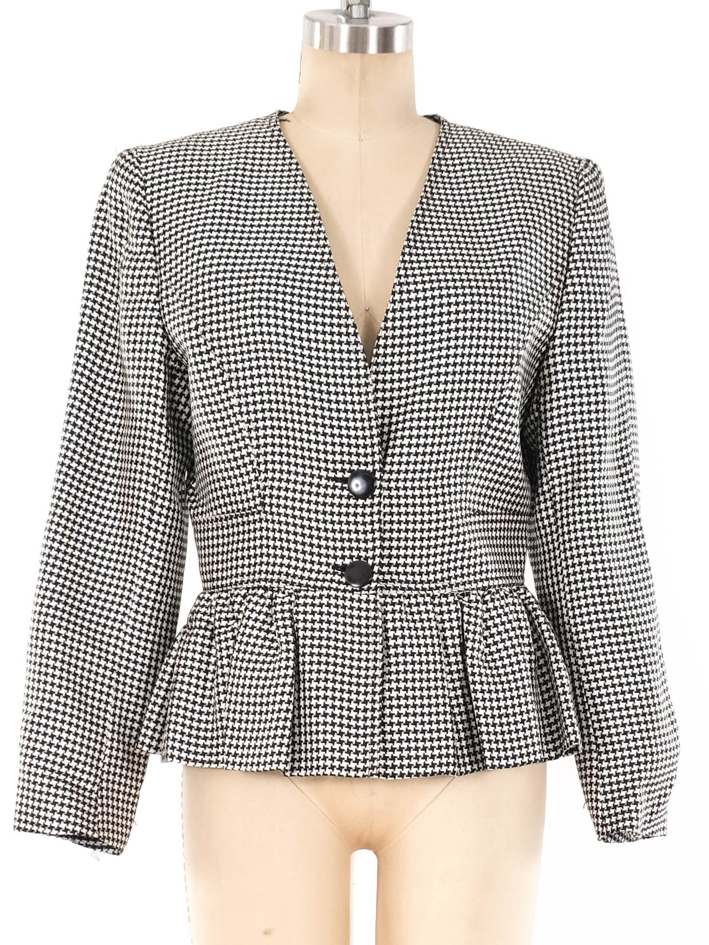 Valentino Houndstooth Peplum Jacket