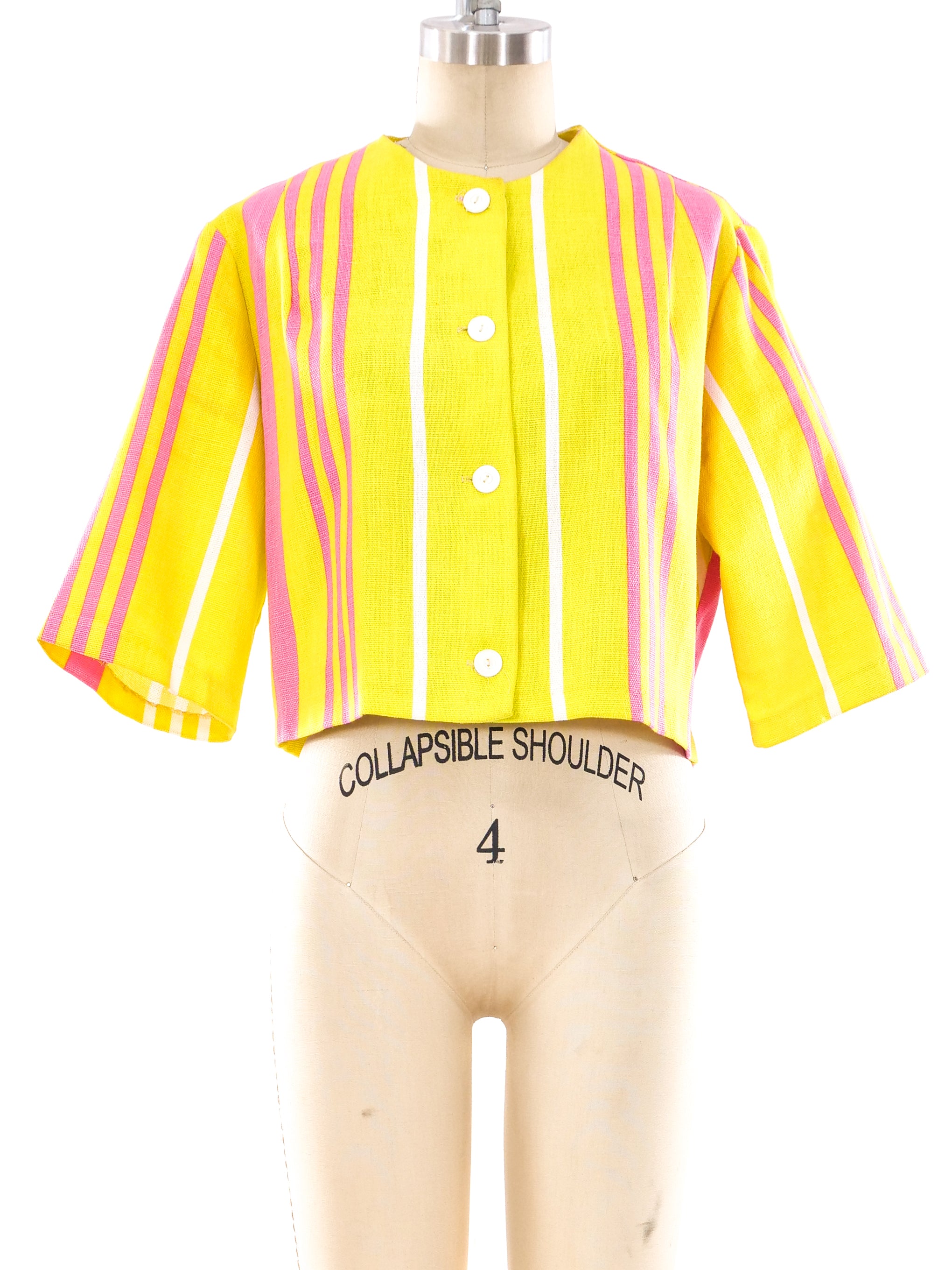 1960's Neon Striped Cropped Jacket