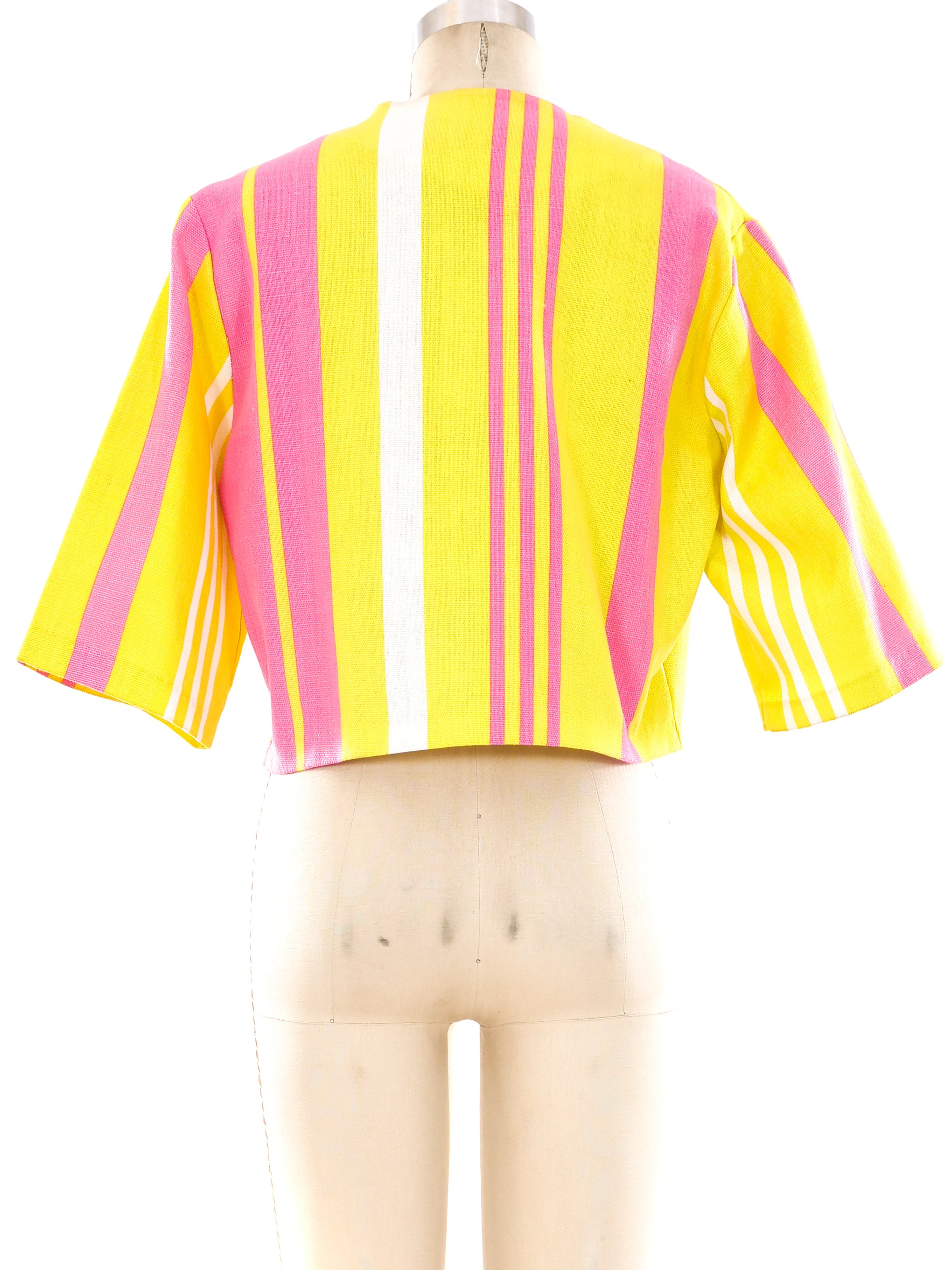 1960's Neon Striped Cropped Jacket