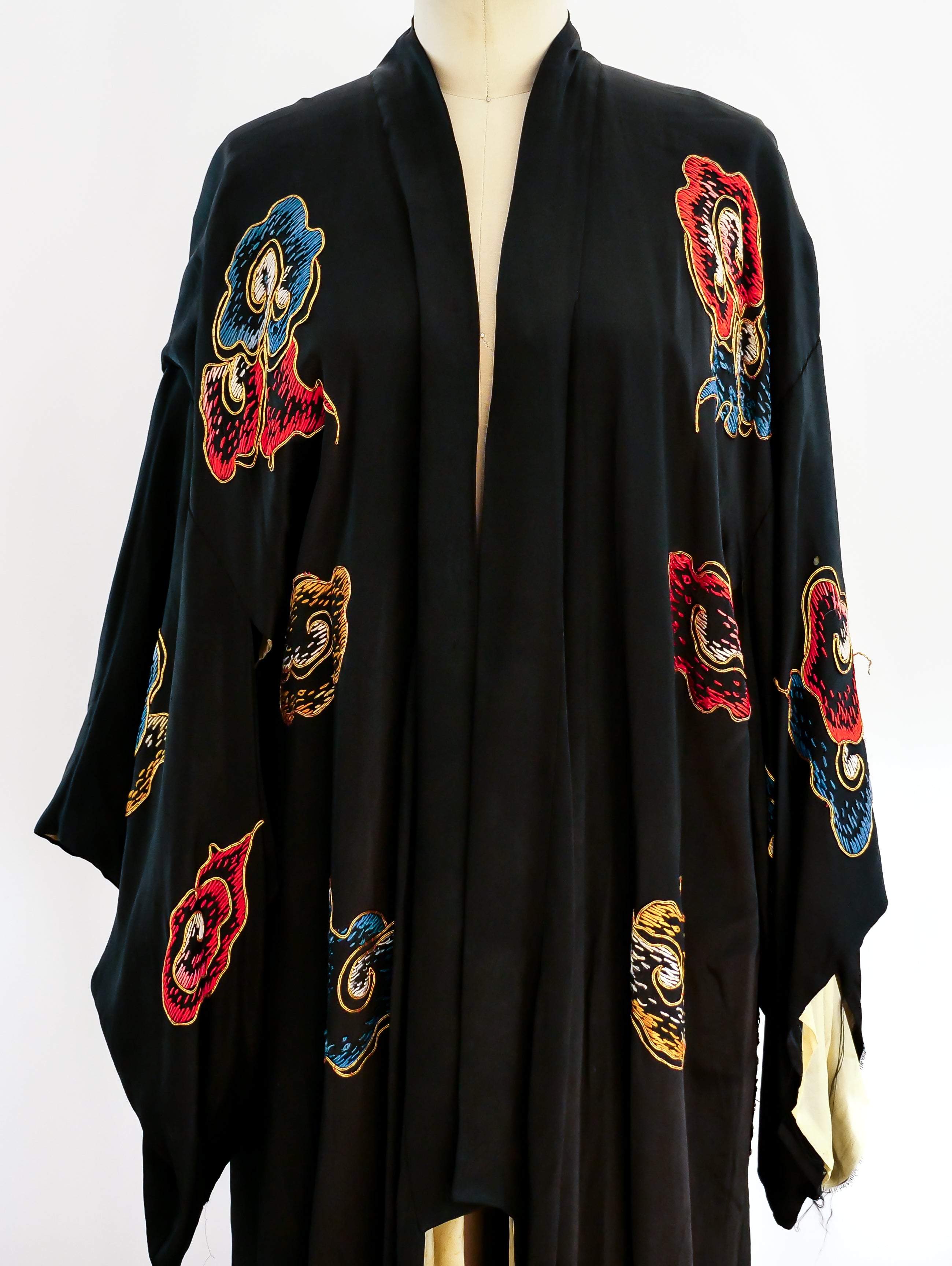 Golden Dragon Embroidered Silk Robe