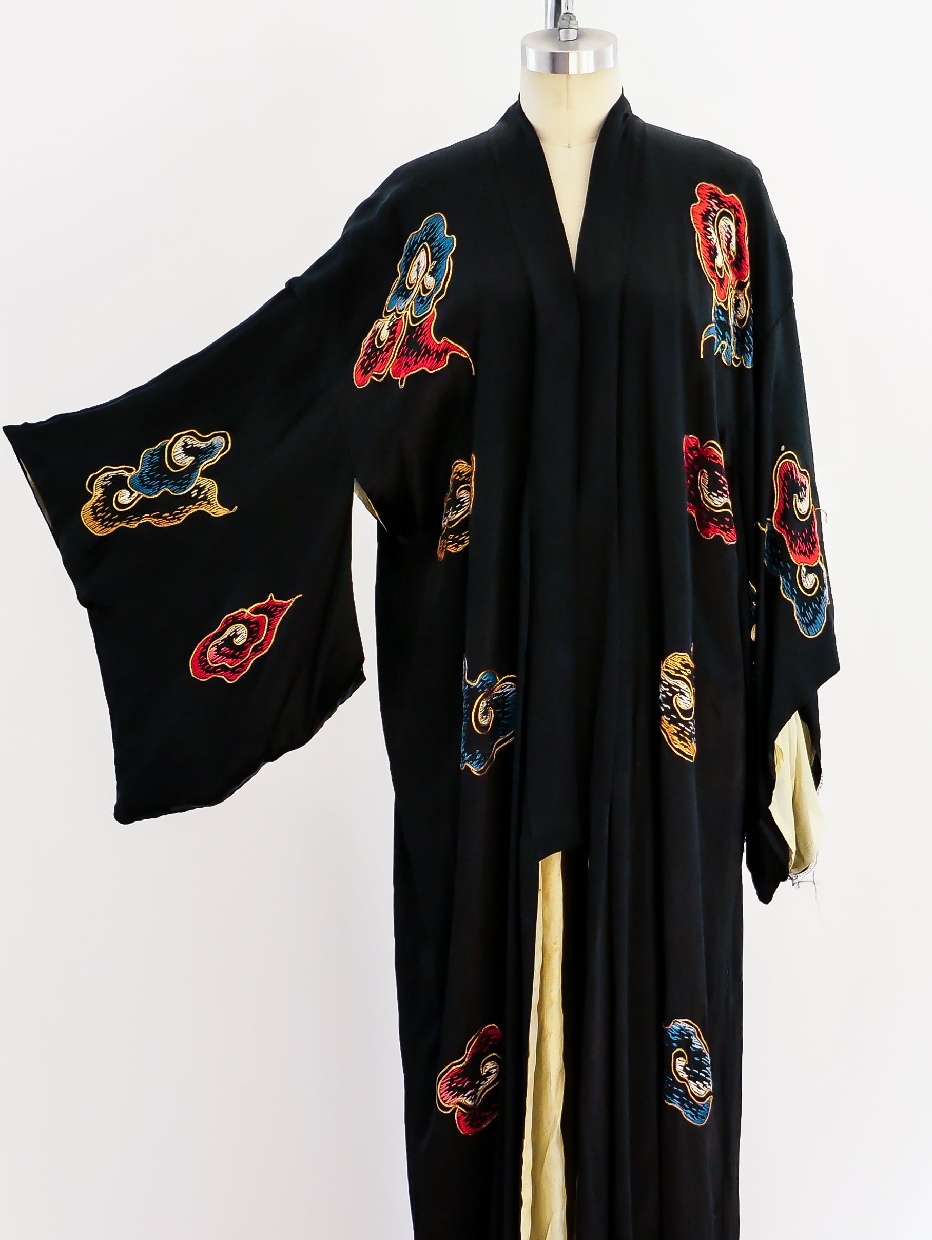 Golden Dragon Embroidered Silk Robe