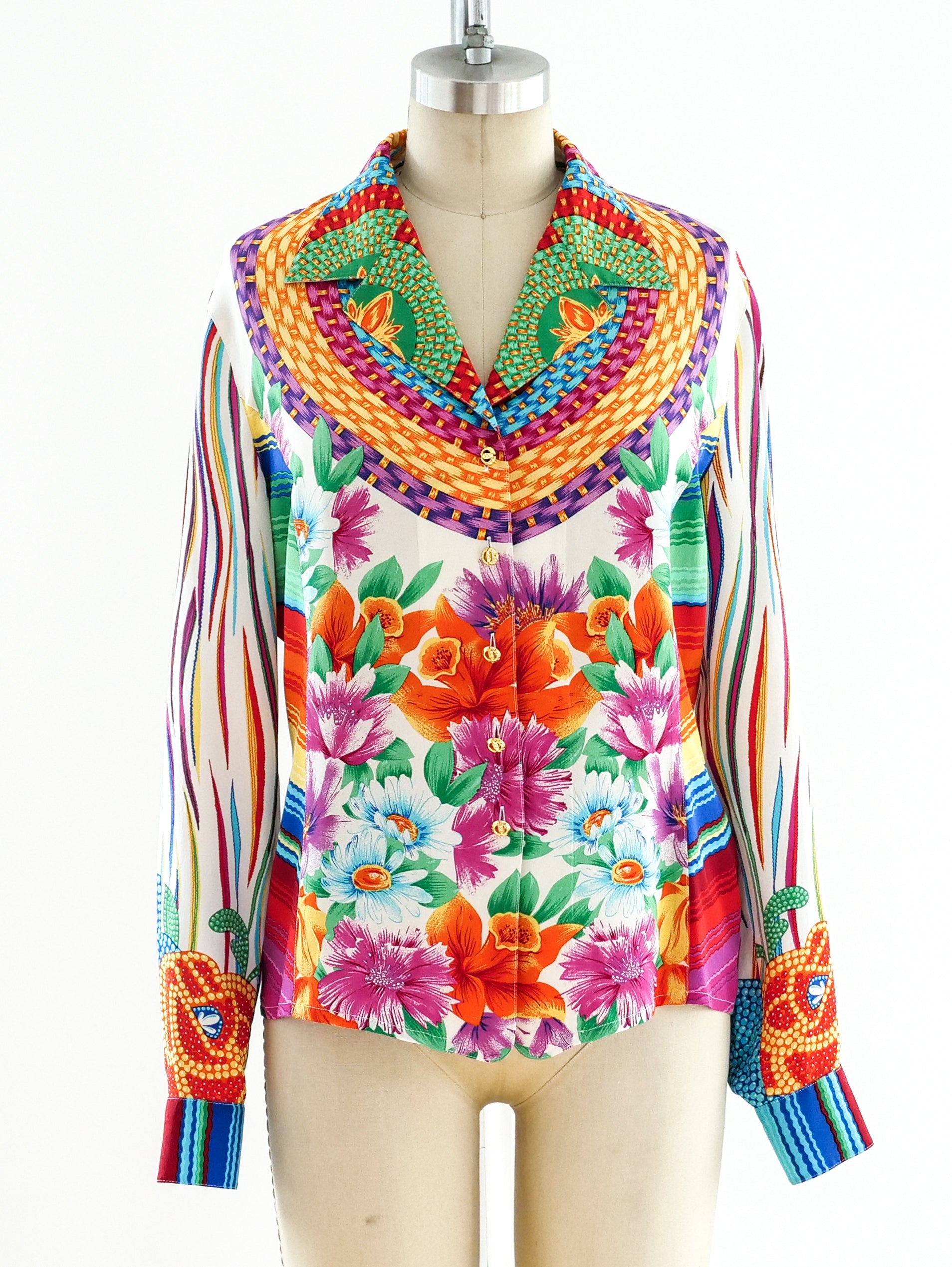 Escada Printed Silk Shirt
