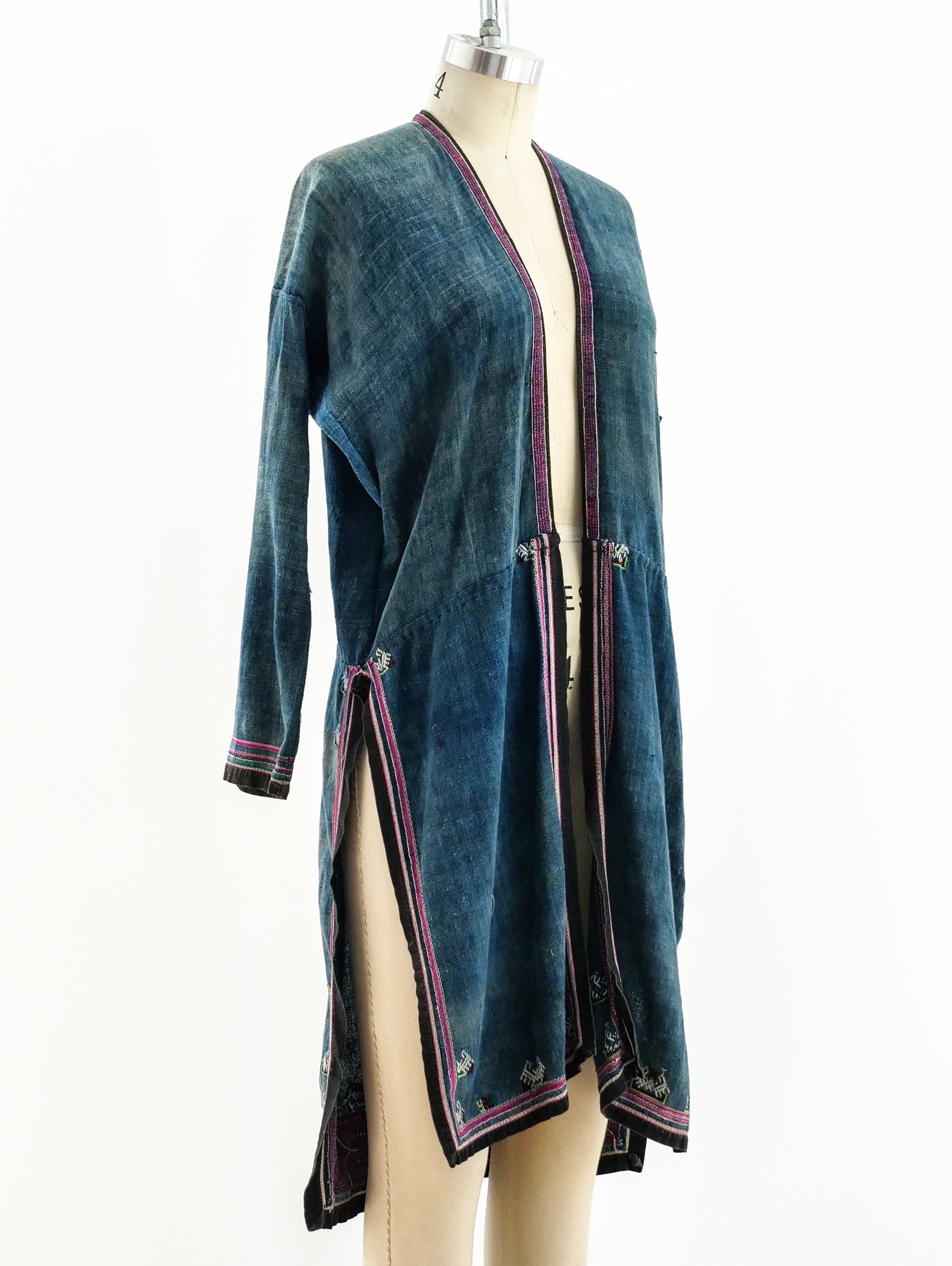 Embroidered Indigo Duster