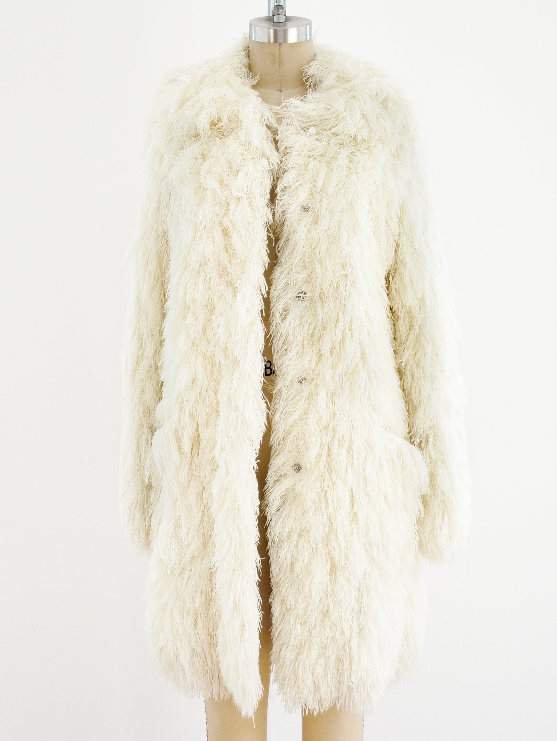 Ivory Yarn Shag Jacket