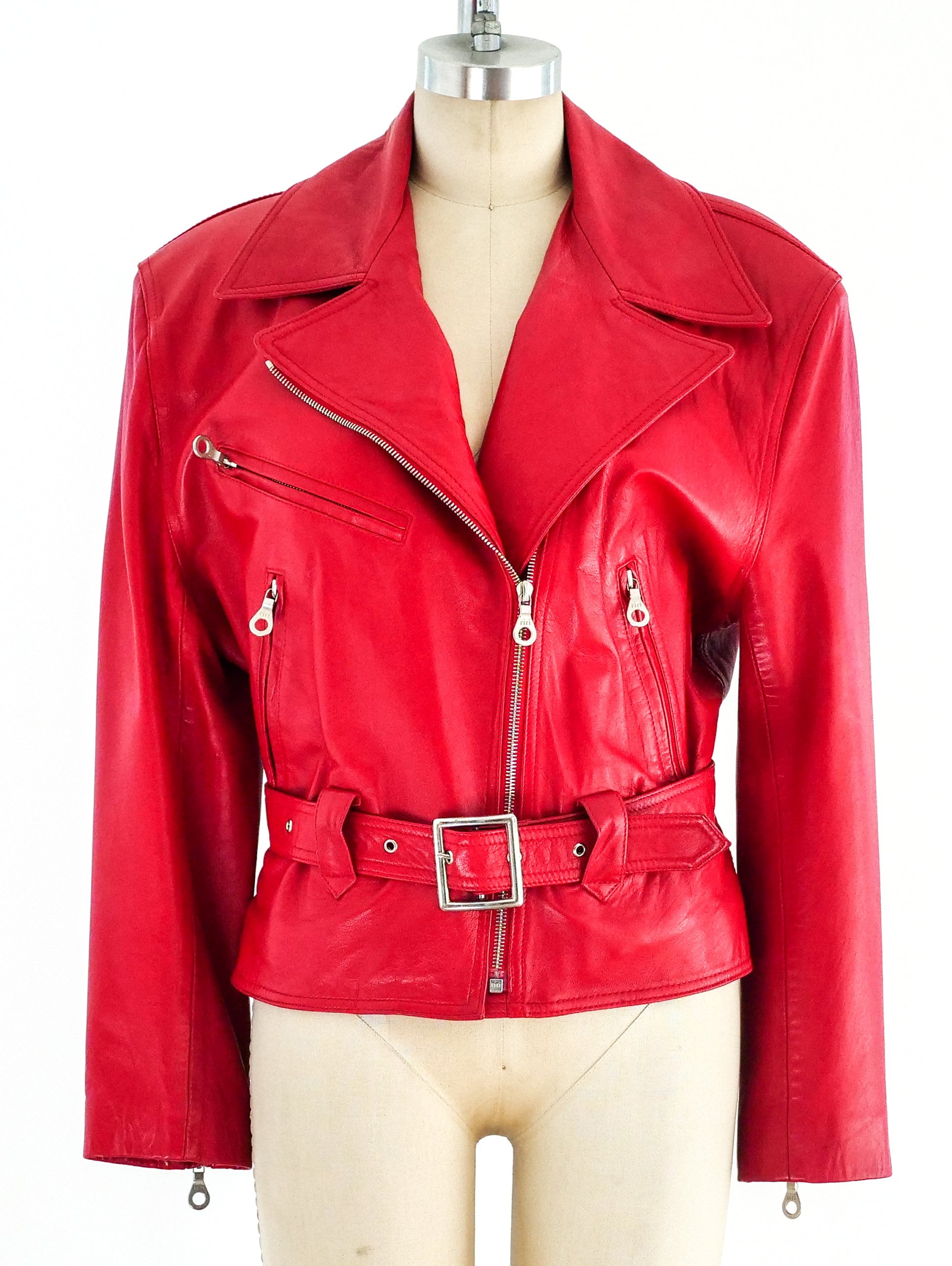 North Beach Leather Red Motorcycle Jacket
