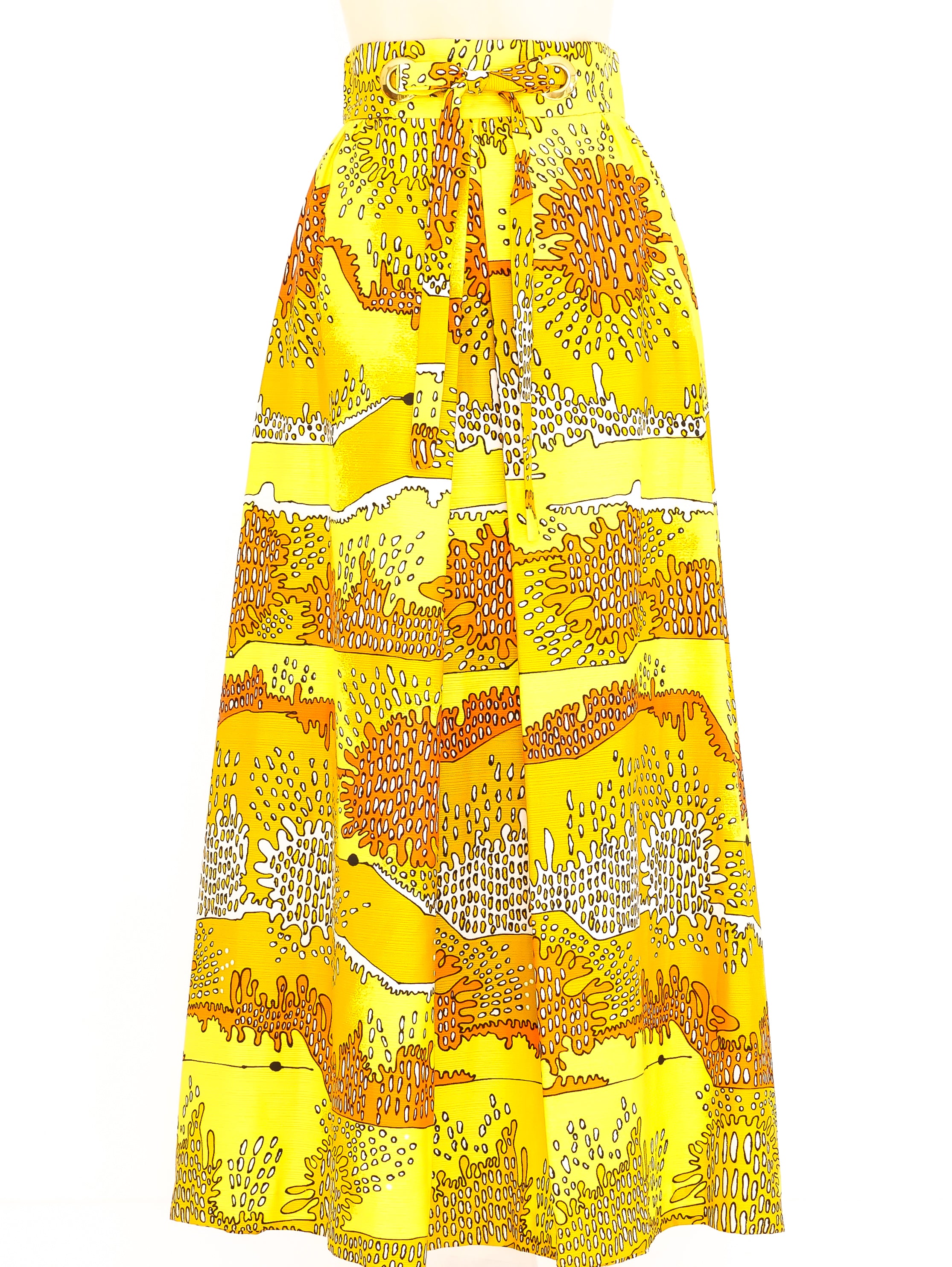 Graphic Printed Ribbed Maxi Skirt