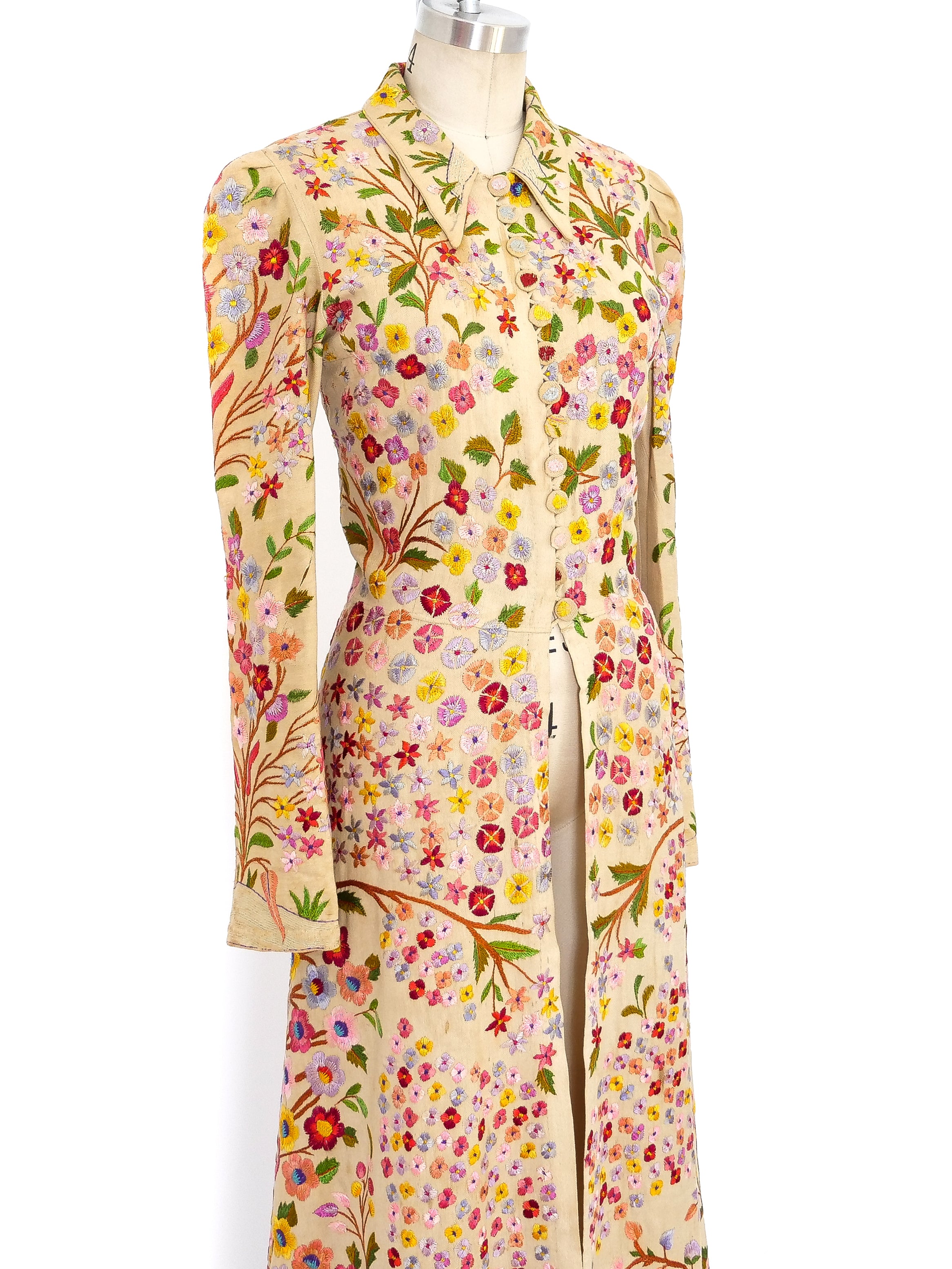 1930's Hand Embroidered Duster