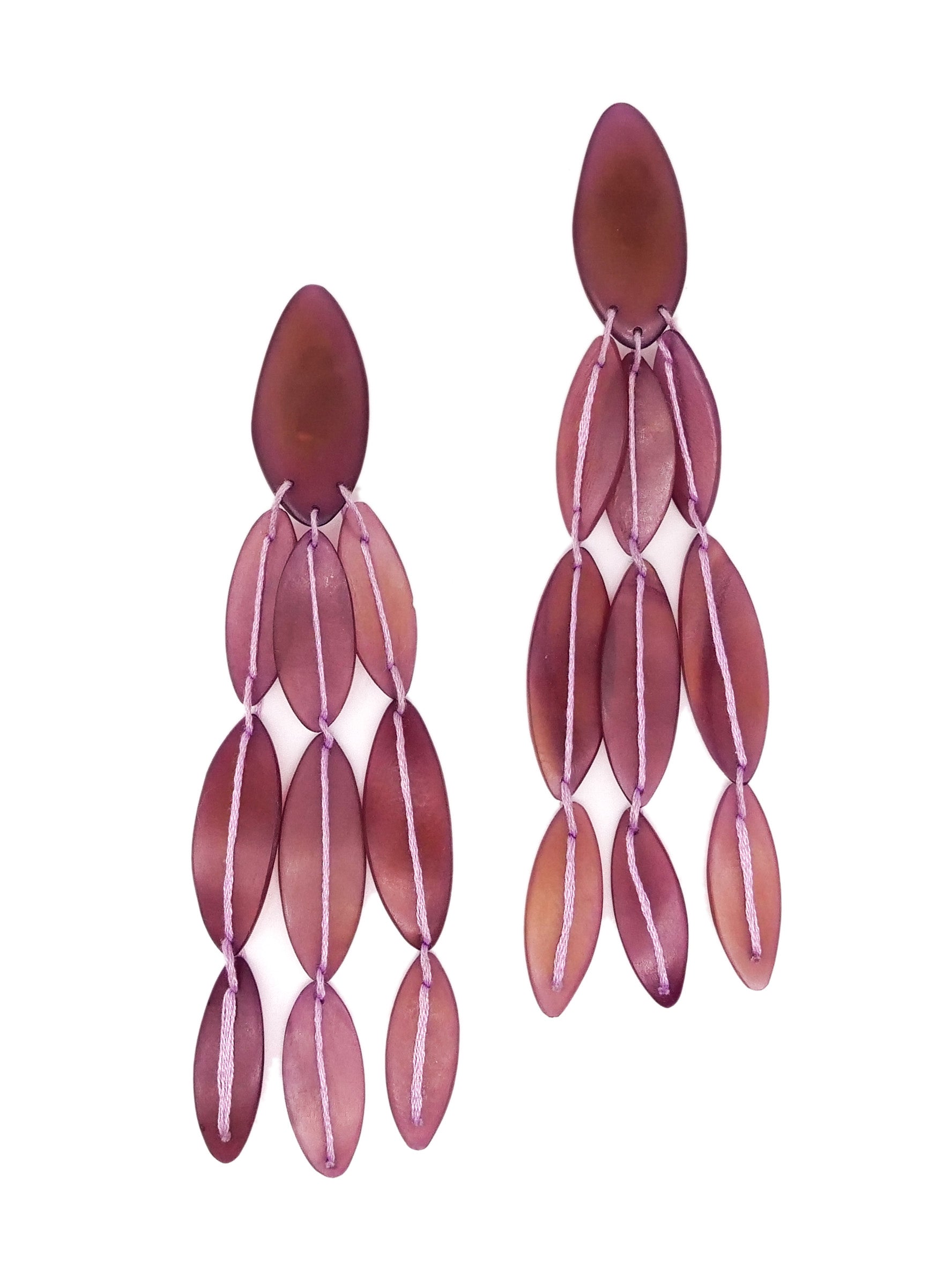 Blush Disc Fringe Earrings