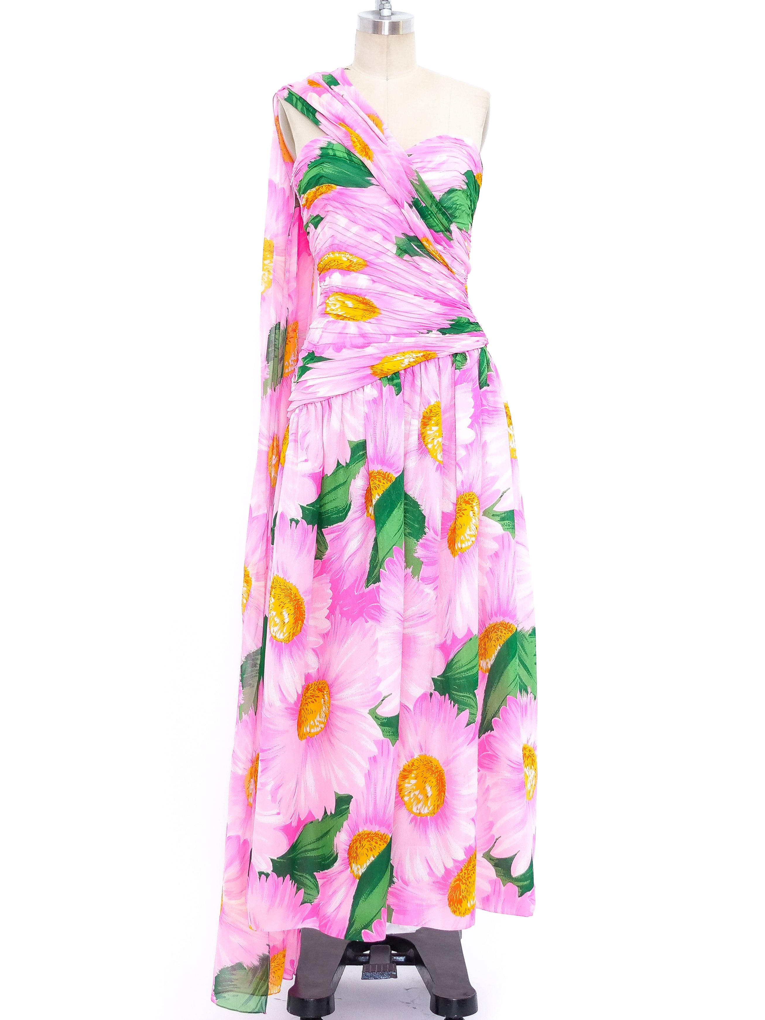 Floral Silk Chiffon Scarf Dress