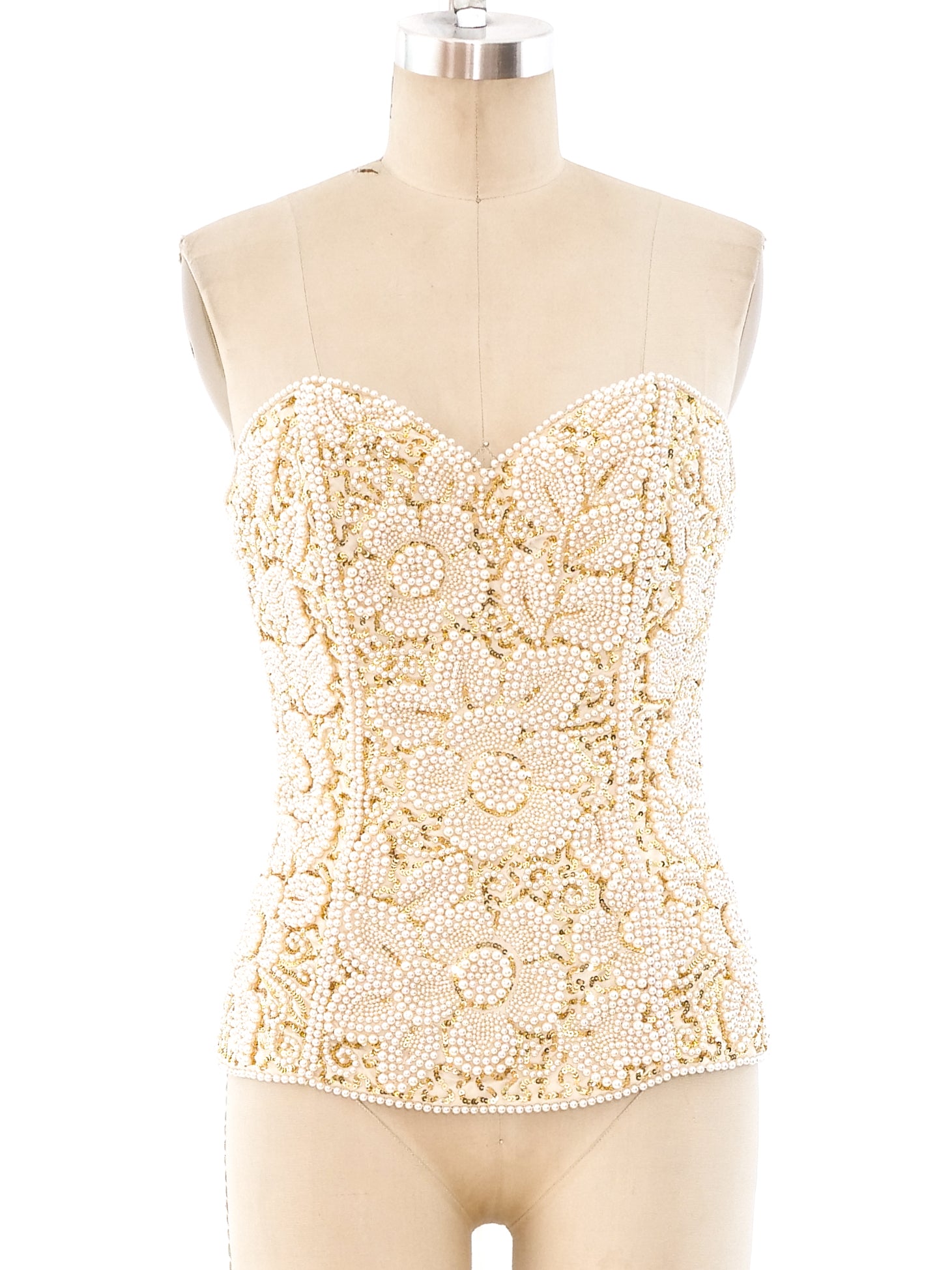 Ivory Pearl Beaded Bustier