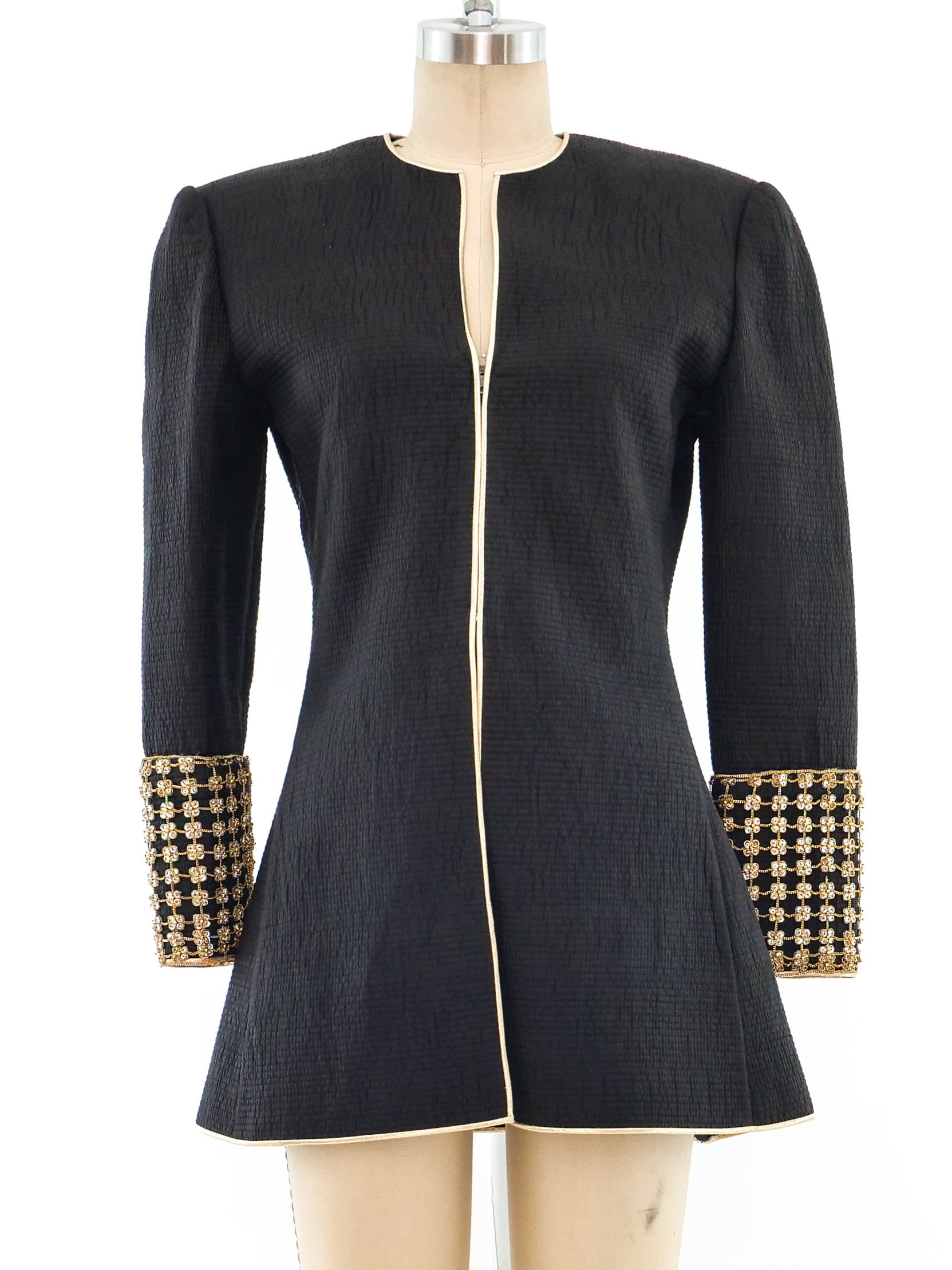 Mary McFadden Embellished Quilted Jacket