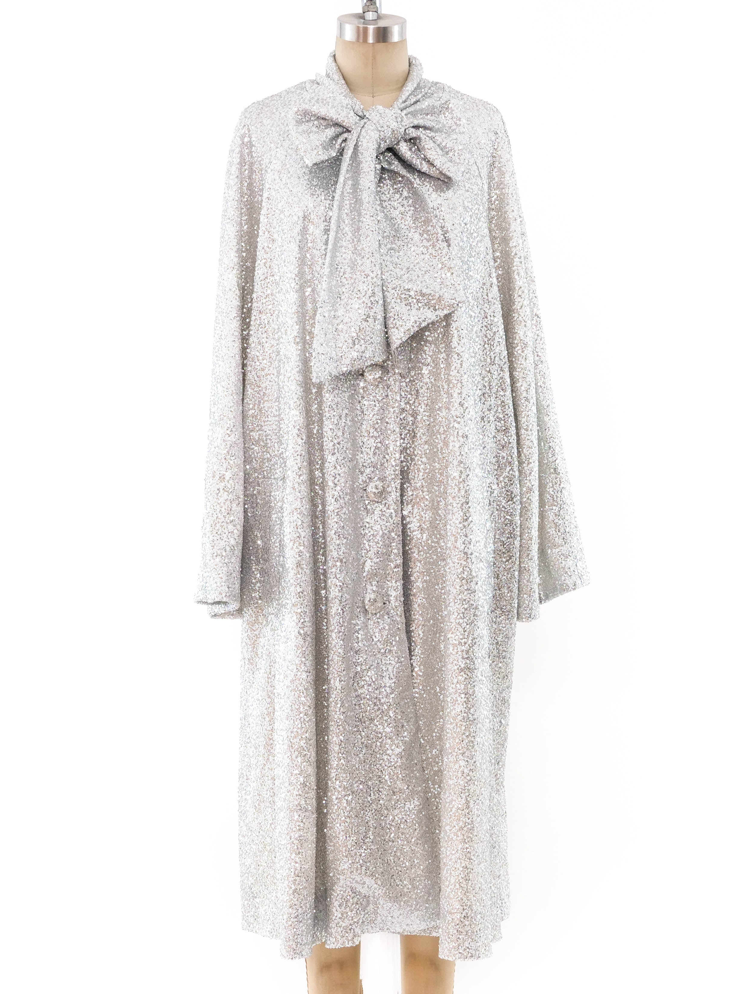 Rodarte Silver Sequin Coat Dress