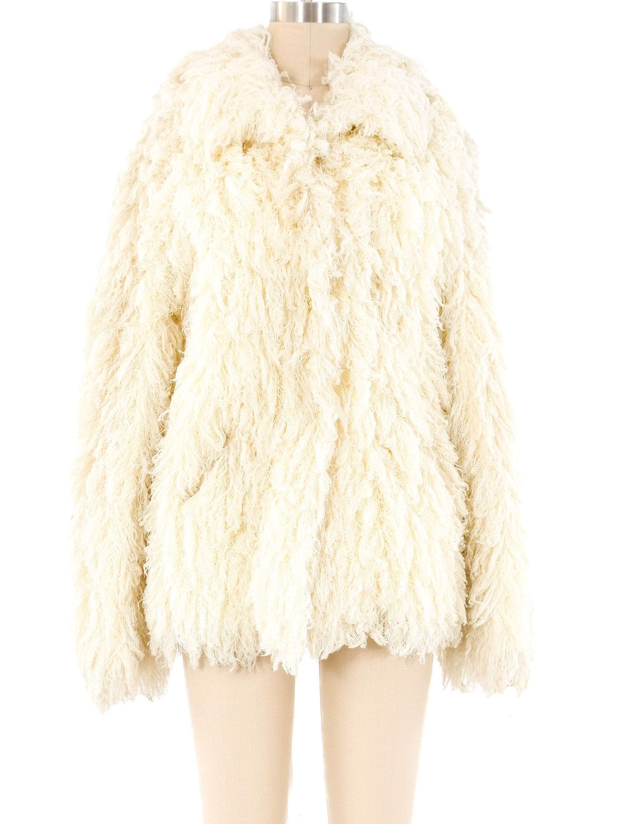 Ivory Yarn Shag Jacket