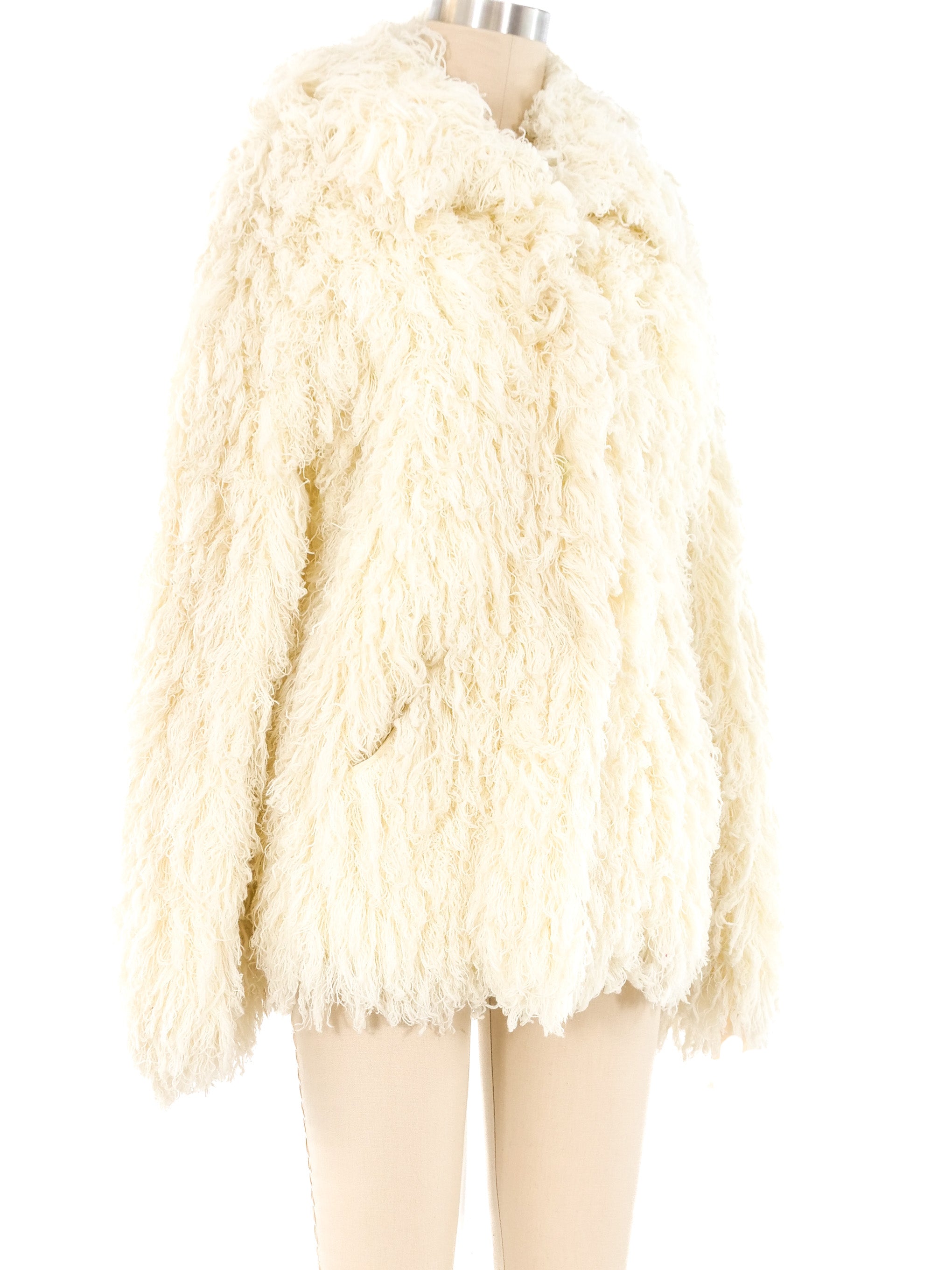 Ivory Yarn Shag Jacket