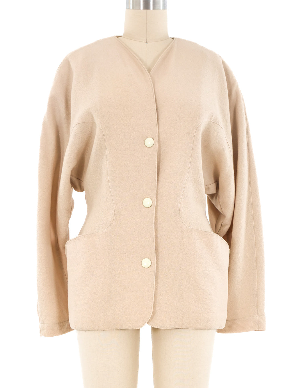 Thierry Mugler Beige Architectural Jacket