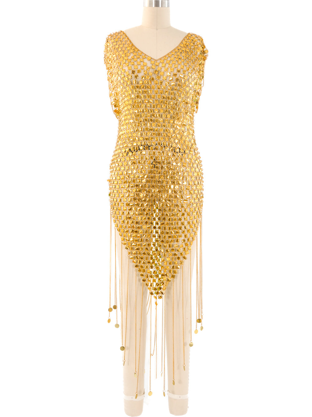 1960's Chain And Disc Fringe Dress